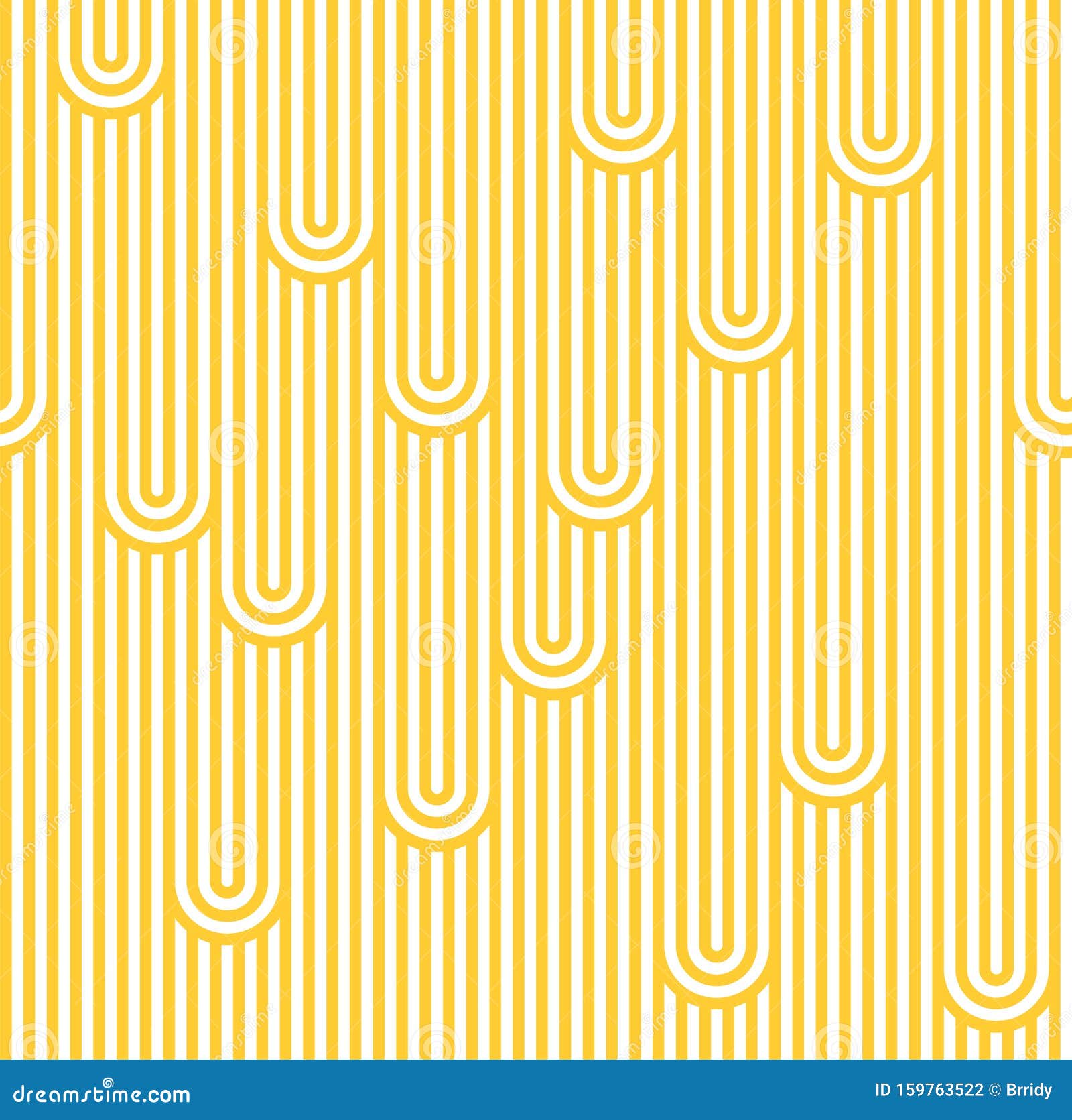 Abstract Noodles Illustration. Yellow and White Stripes Seamless ...