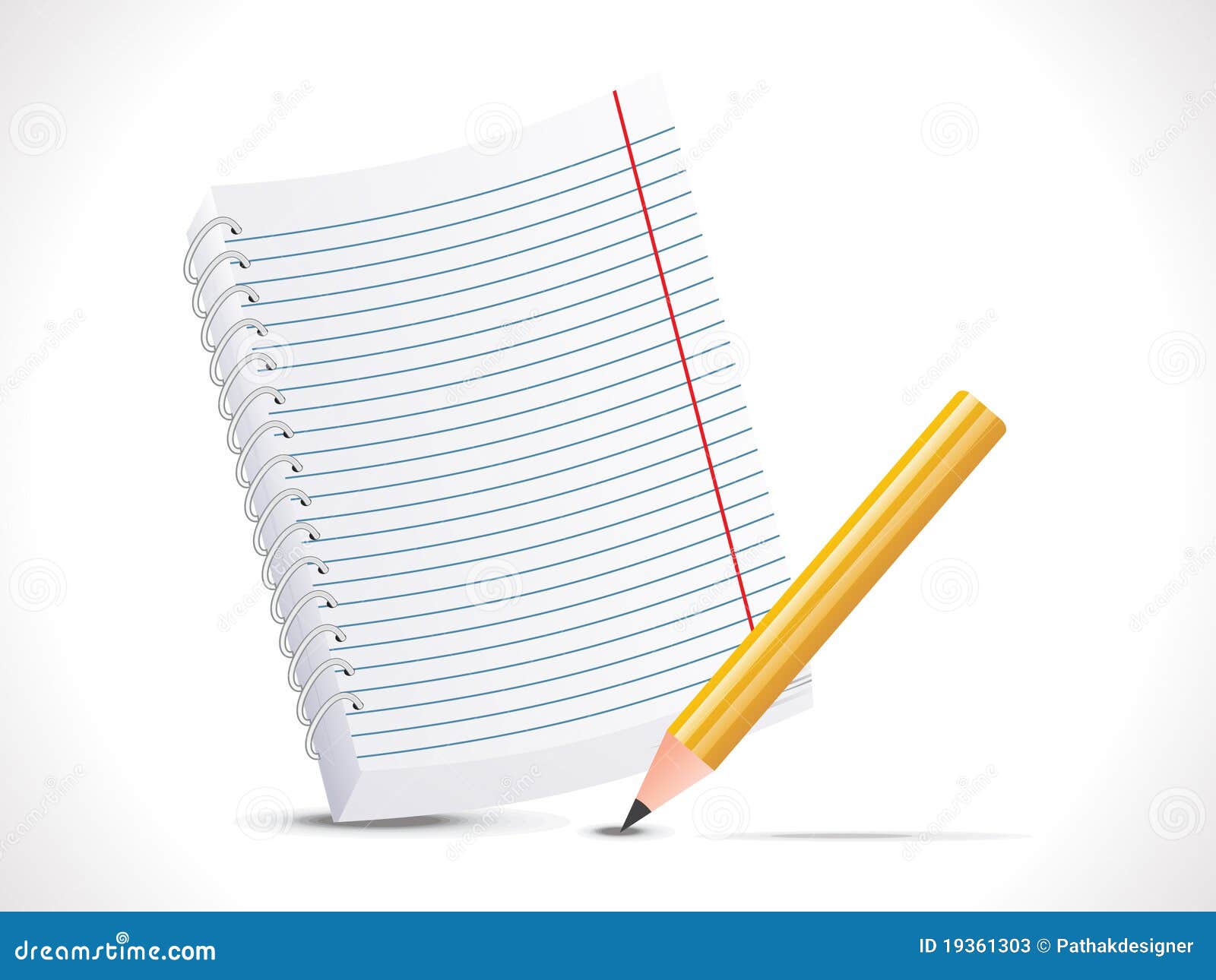 Abstract Notepad with Pencil Icon Stock Vector - Illustration of nice ...