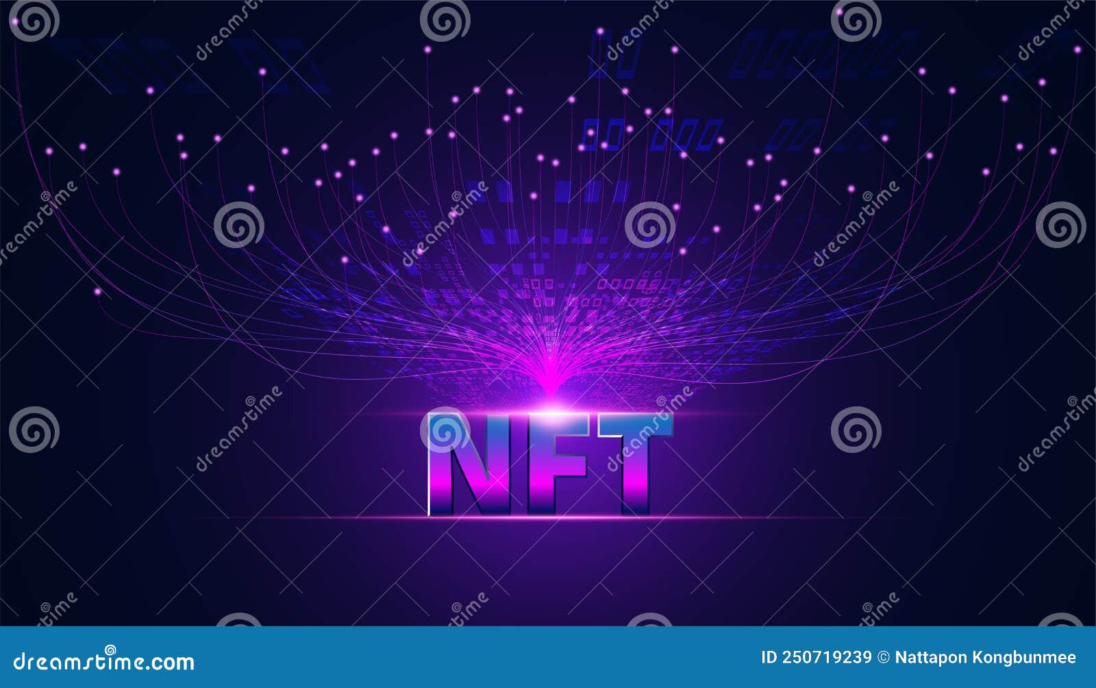 Abstract NTF Digital Image Concept Irreplaceable Token the only ...