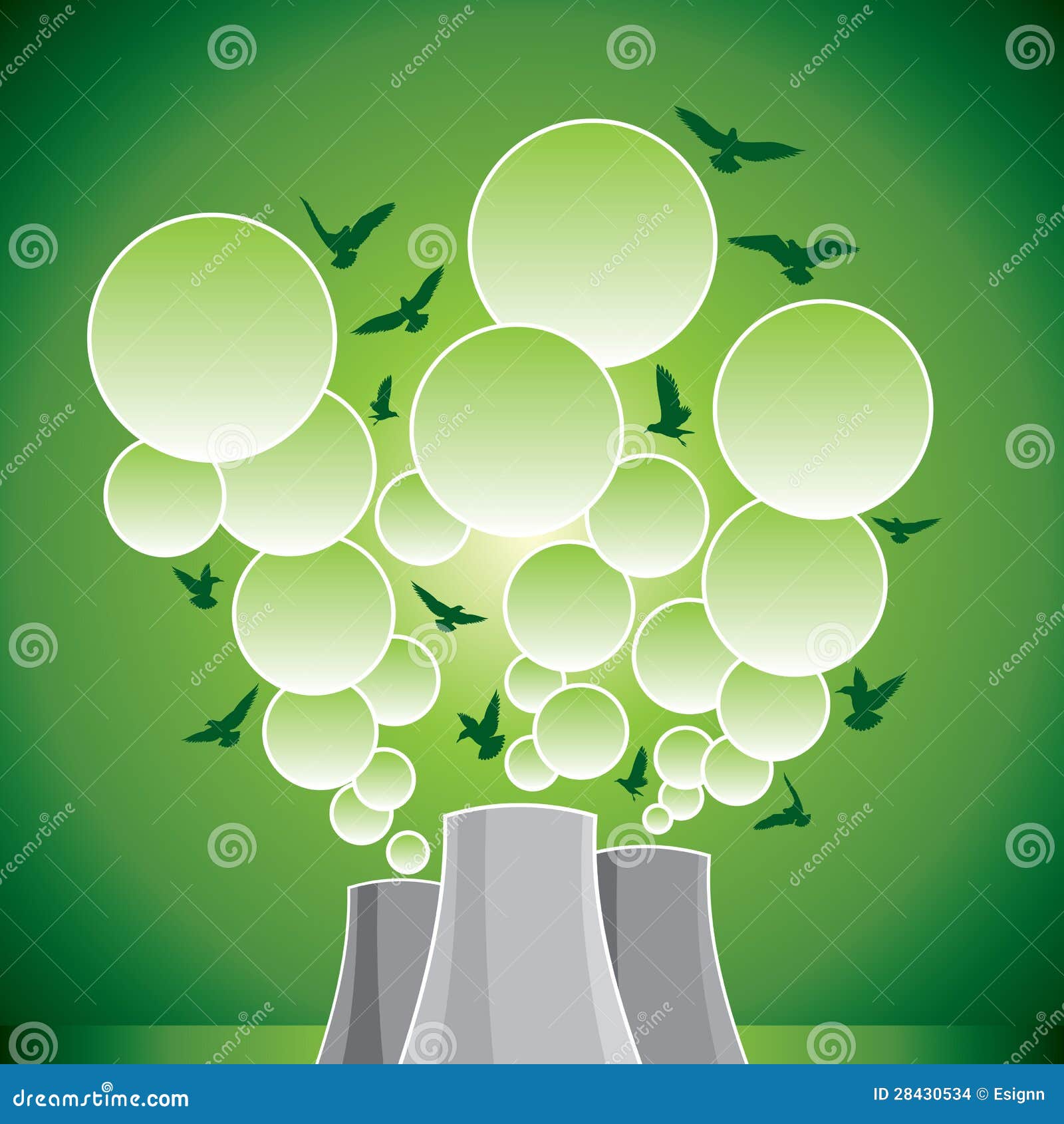 Abstract Nuclear Power Station Stock Vector - Illustration of green ...