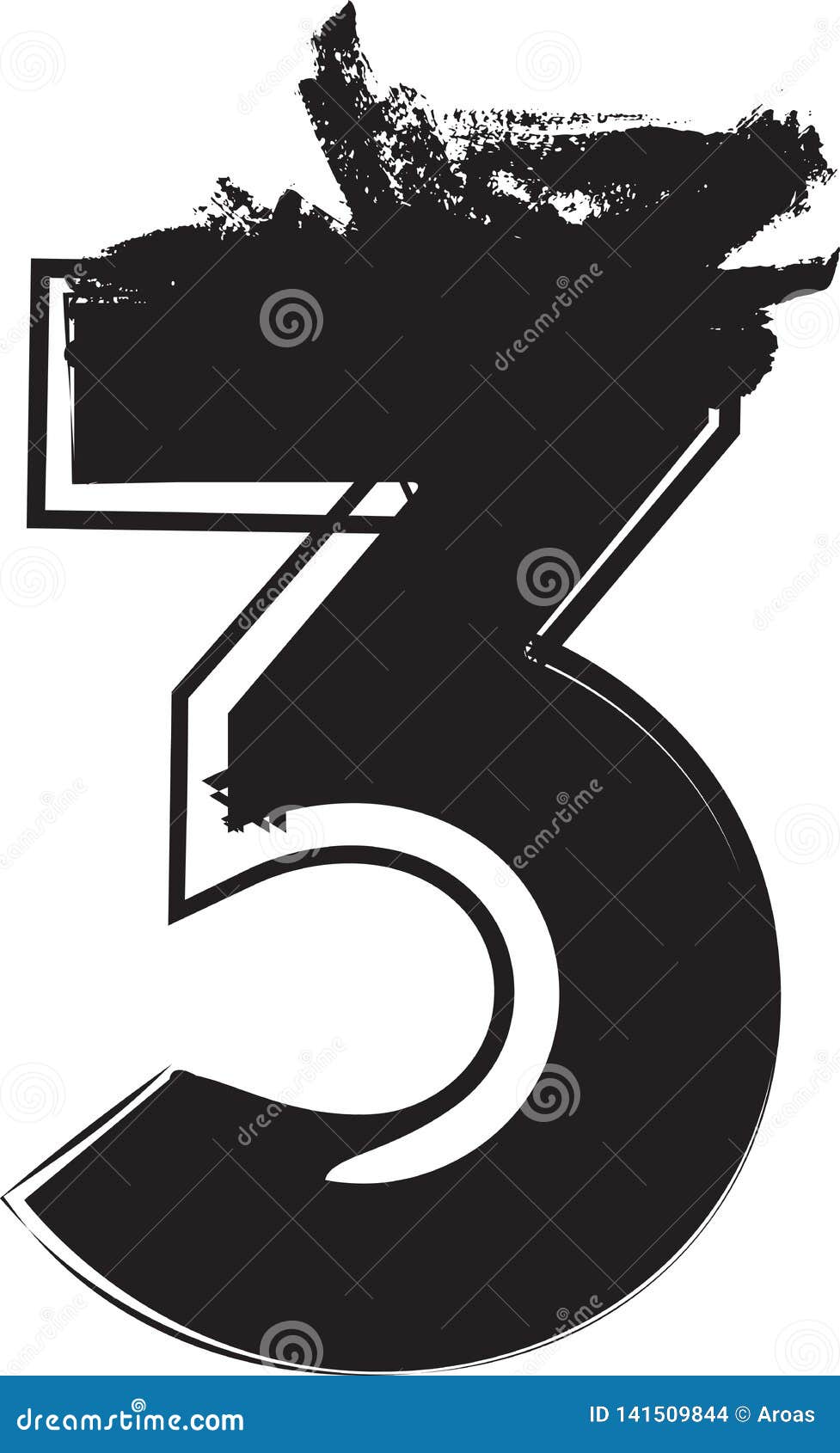 Abstract Number 3 stock vector. Illustration of design - 141509844
