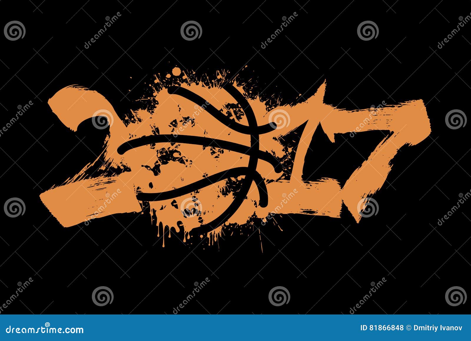 Abstract Number 2017 and Basketball Stock Vector - Illustration of ...