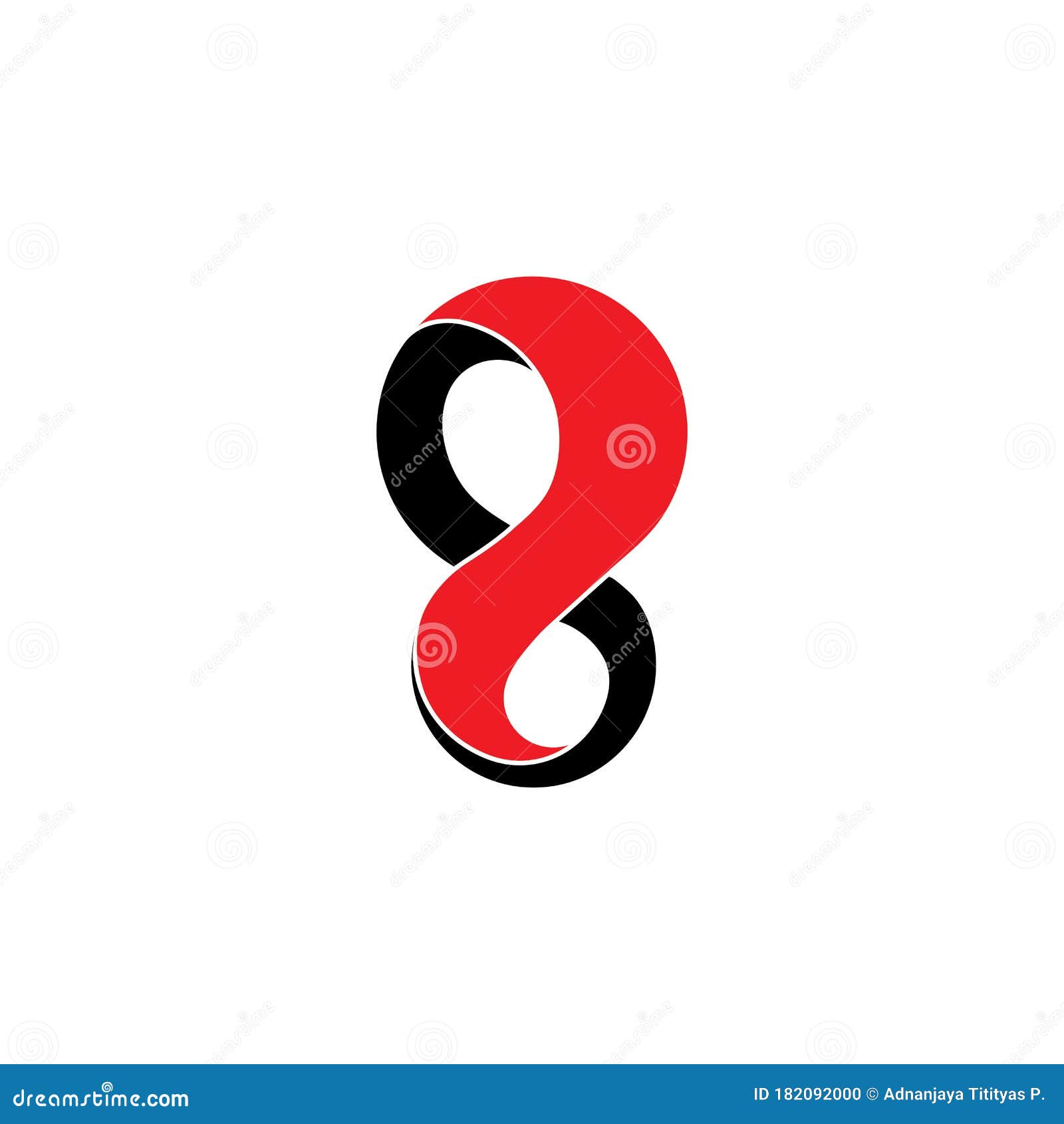 Abstract Number 8 3d Ribbon Logo Vector Stock Vector - Illustration of ...