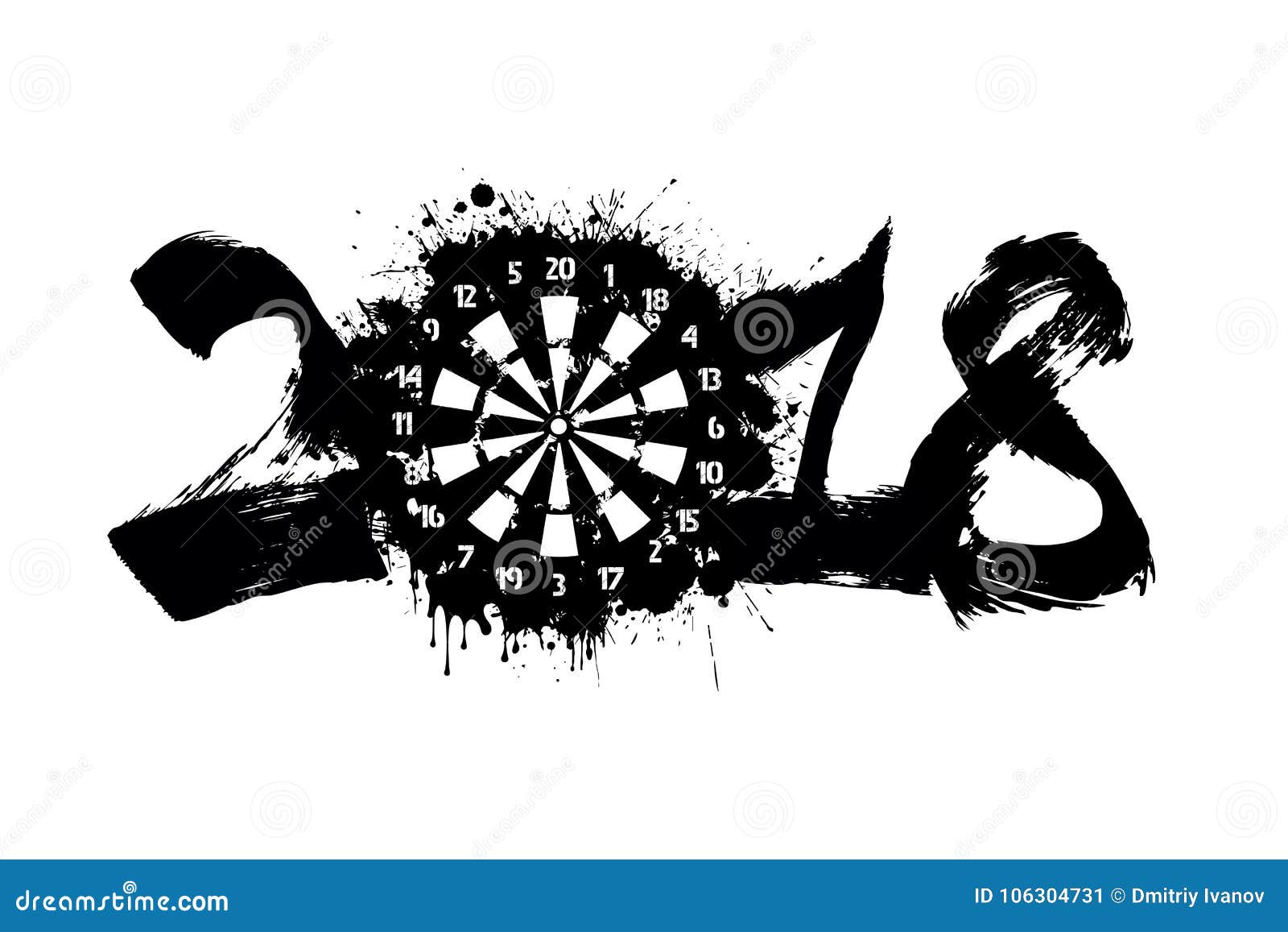 Abstract Number 2018 and Darts Board Stock Vector - Illustration of ...
