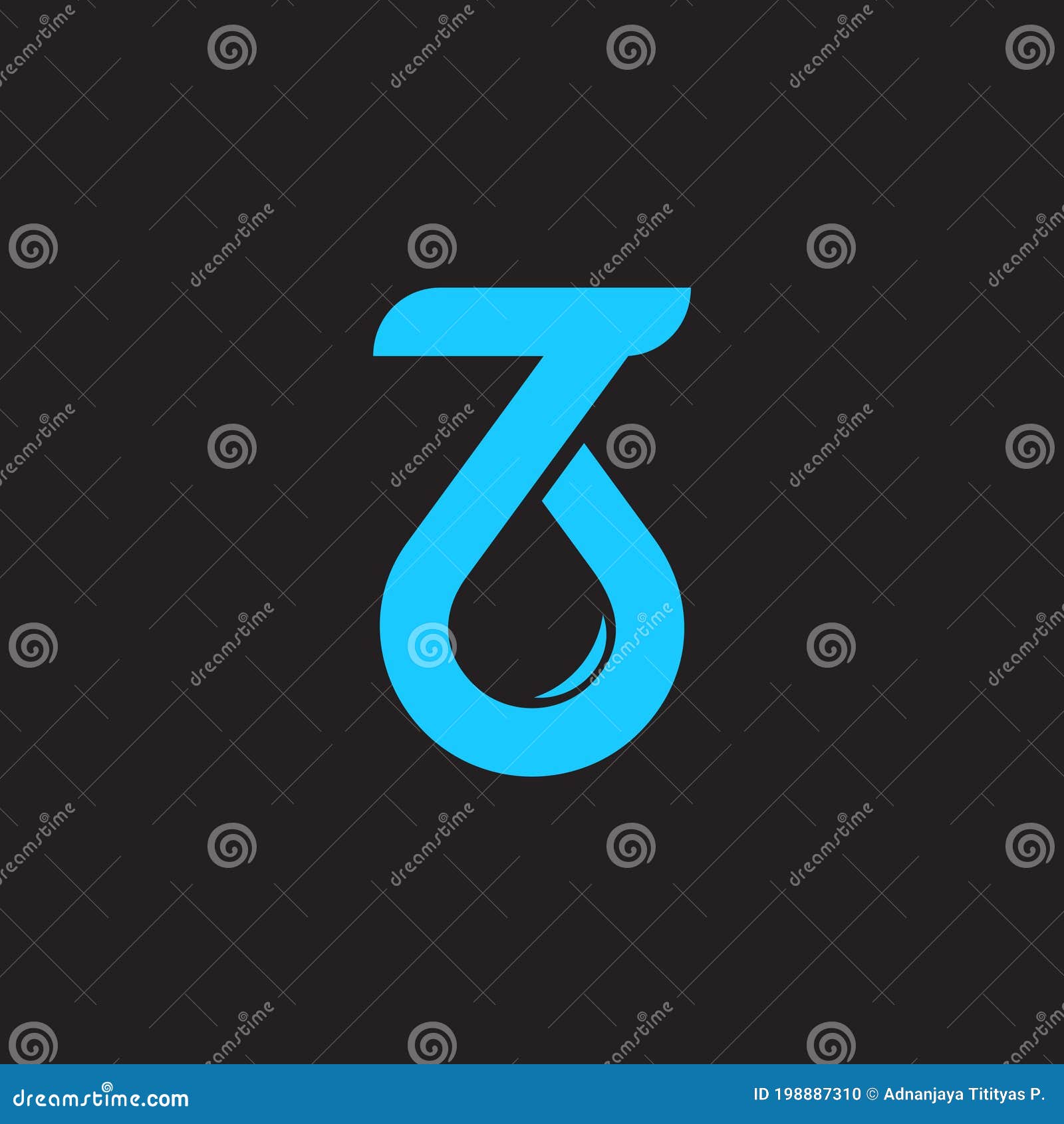 Abstract Number 7 Drop Water Symbol Logo Vector Stock Vector ...
