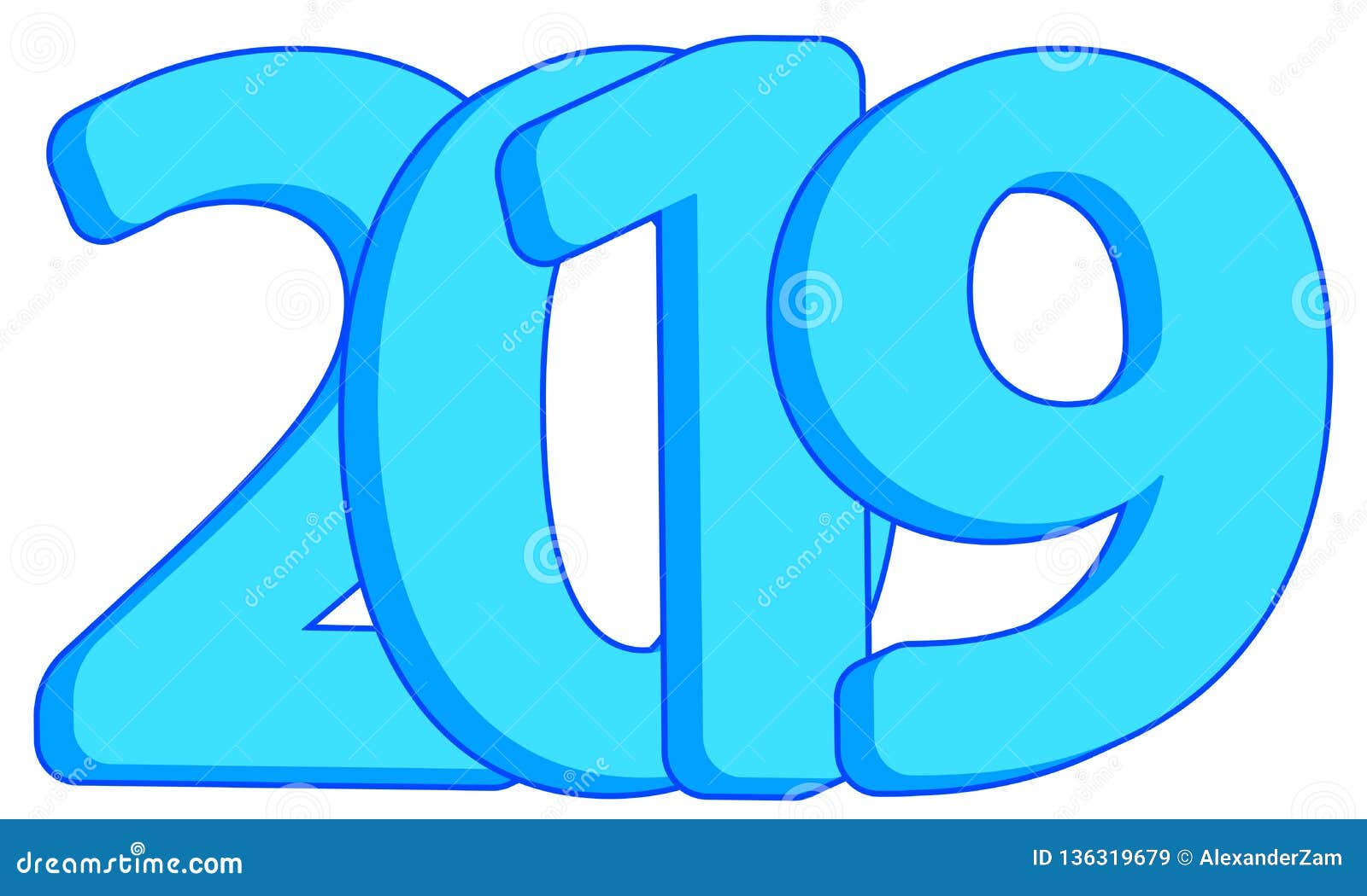 Abstract 2019 number stock vector. Illustration of symbol - 136319679