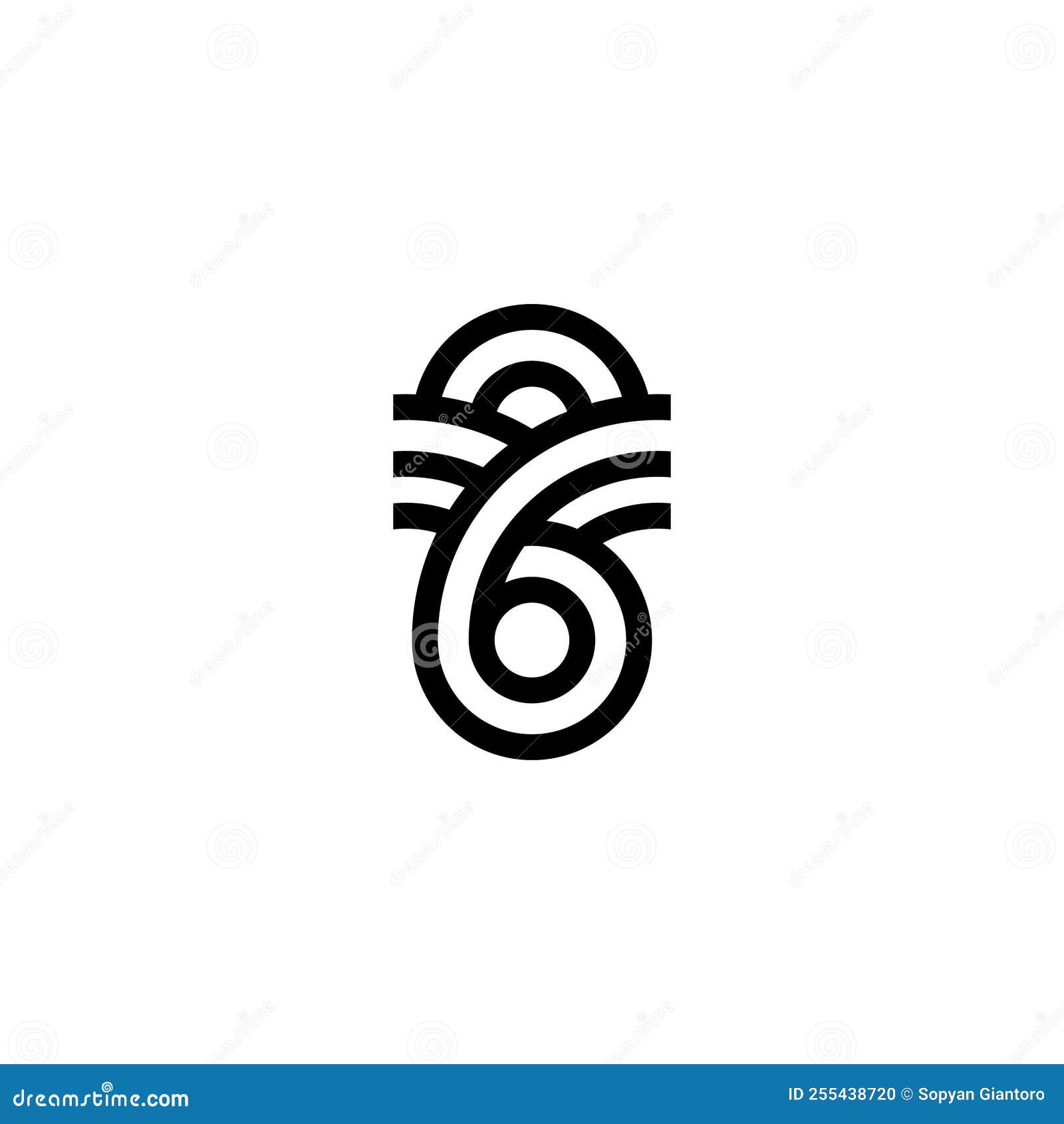 Abstract Number 6 Farm Logo Stock Vector - Illustration of landscape ... Abstract Number 6 Farm Logo Stock Vector - Illustration of landscape ...