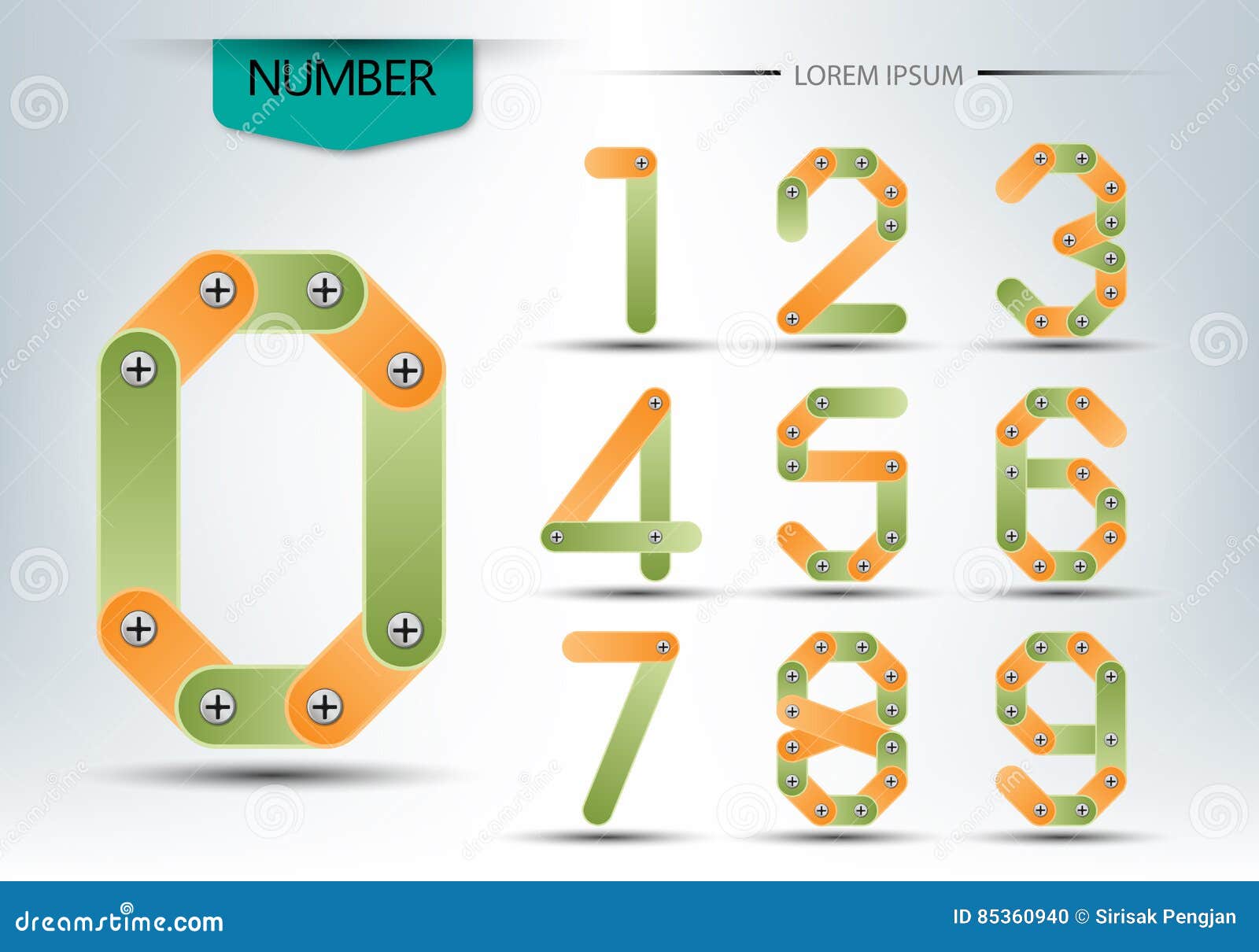 Abstract Number Set, Concept of Logo Vector Design Stock Illustration ...