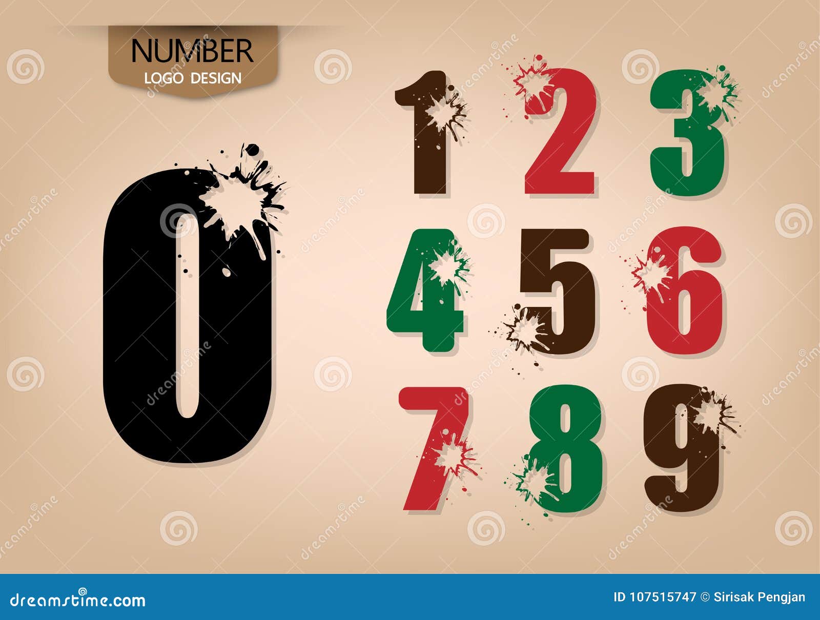 Abstract Number Set of Logo Style with Explode Stock Illustration ...