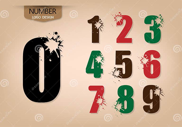 Abstract Number Set of Logo Style with Explode Stock Illustration ...