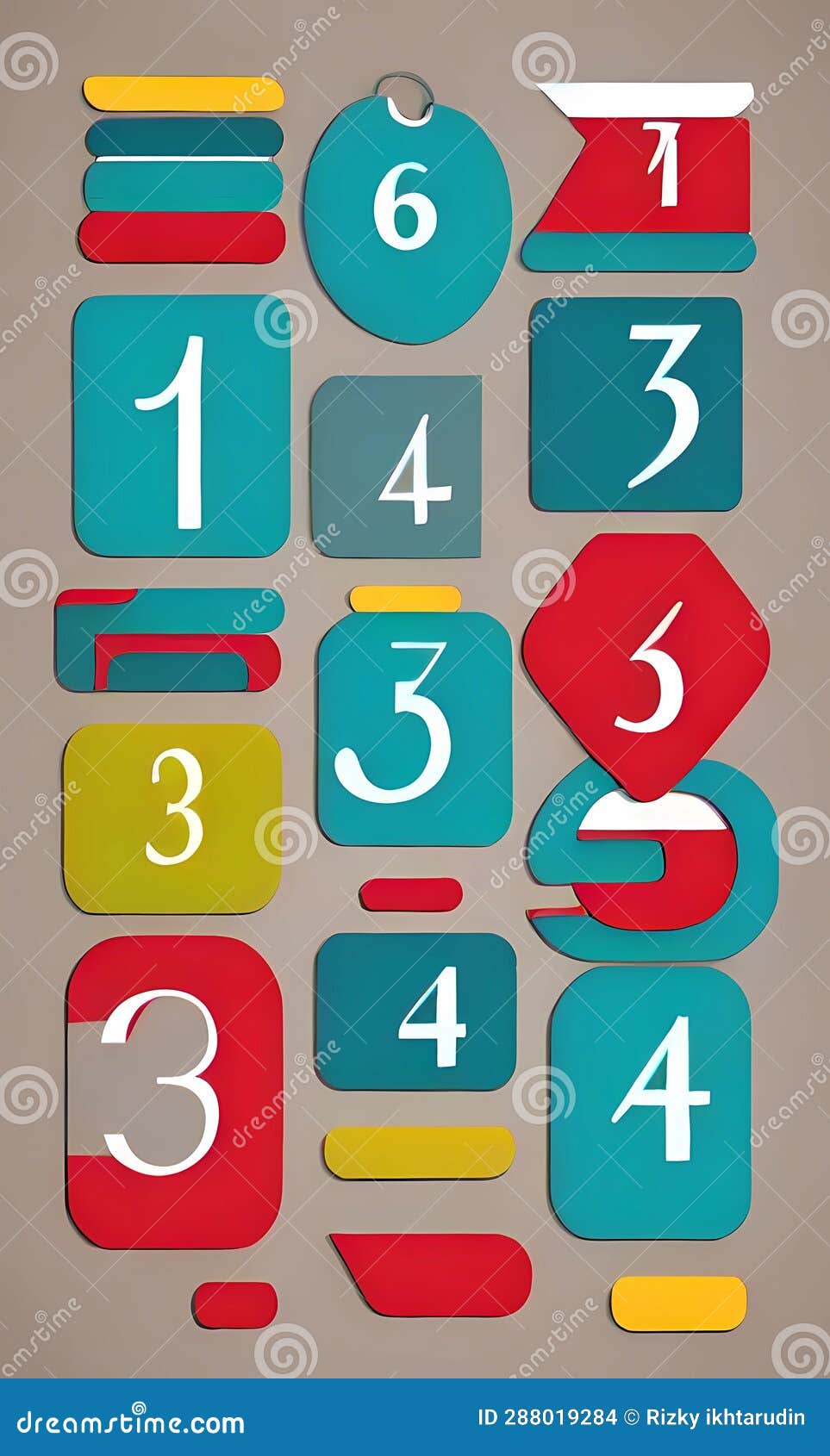 Abstract number shape 1234 stock illustration. Illustration of 1234 ...