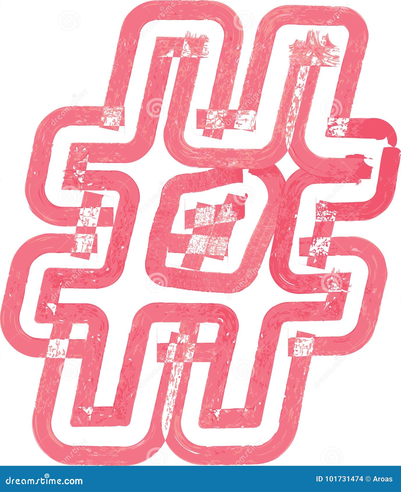 Abstract Number Symbol Made with Red Marker Stock Vector - Illustration ...