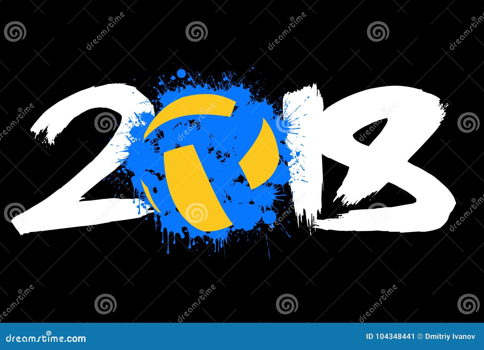 Abstract Number 2017 and Volleyball Stock Vector - Illustration of ...