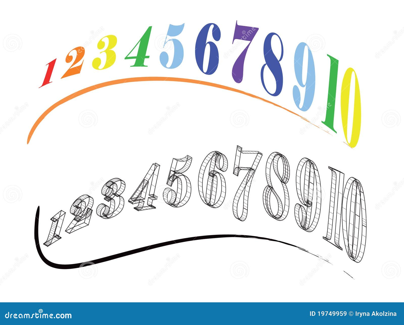 Abstract numbers stock vector. Illustration of light - 19749959