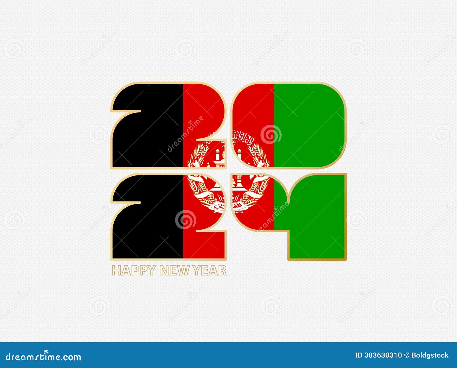 Abstract Numbers 2024 with Flag of Afghanistan Stock Illustration ...