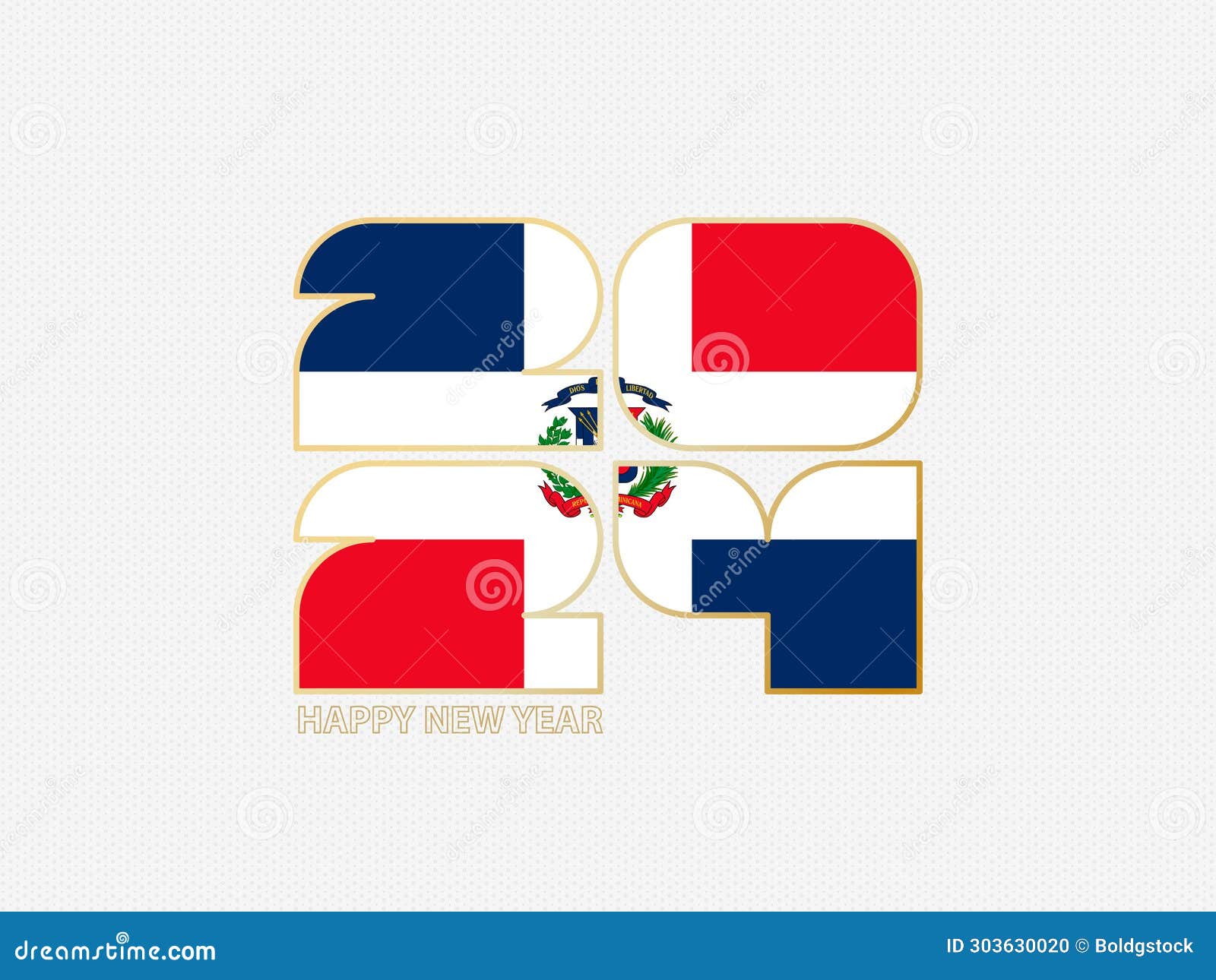 Abstract Numbers 2024 with Flag of Dominican Republic Stock Vector ...