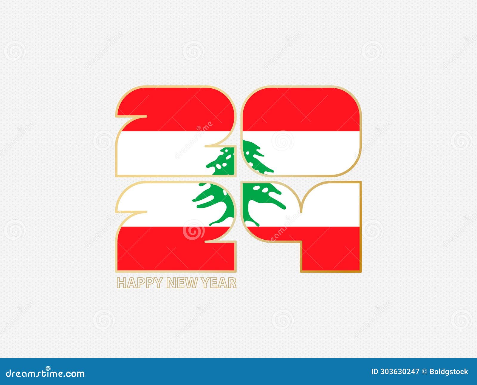 Abstract Numbers 2024 with Flag of Lebanon Stock Illustration ...