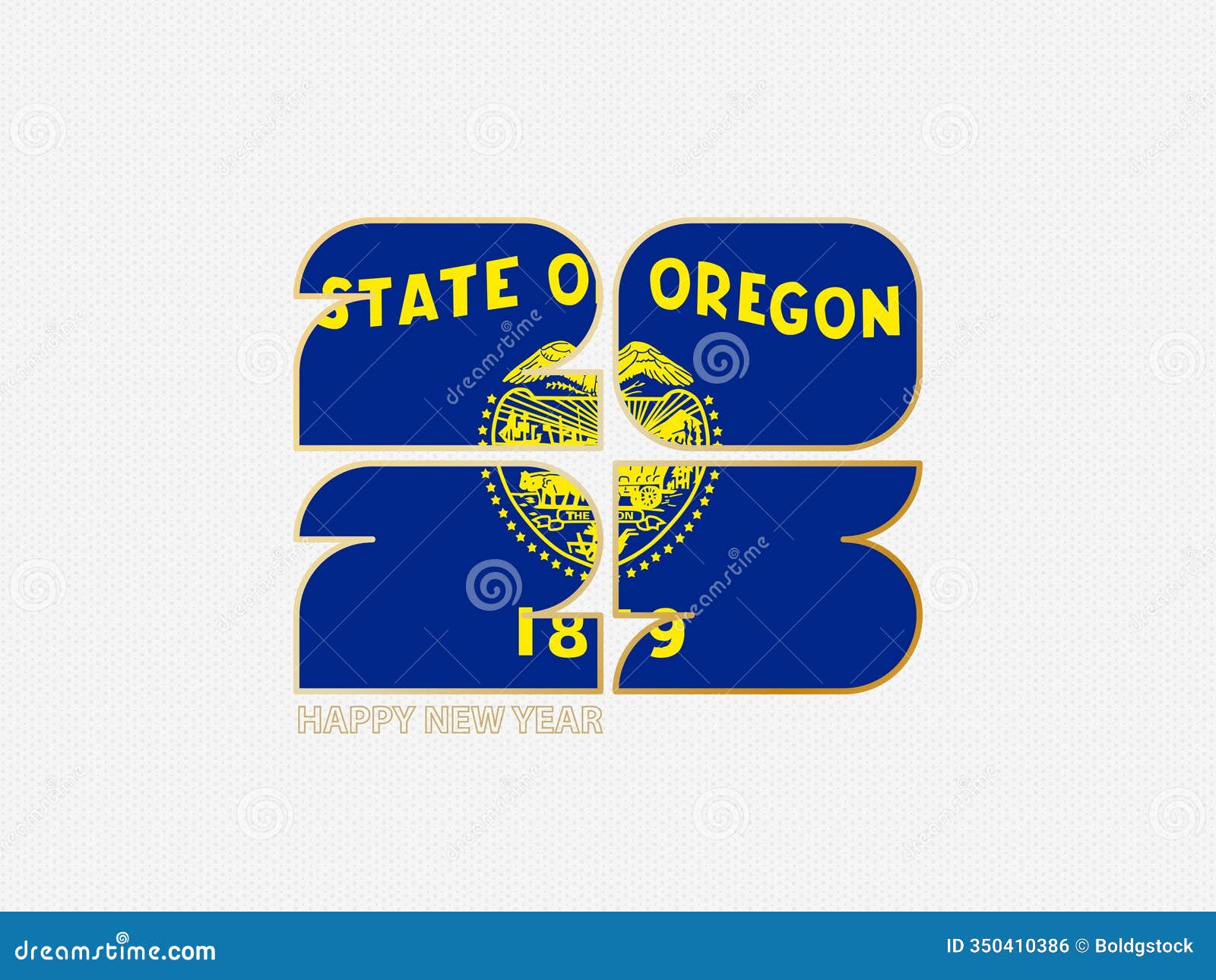 Abstract Numbers 2025 with Flag of Oregon Stock Illustration ...