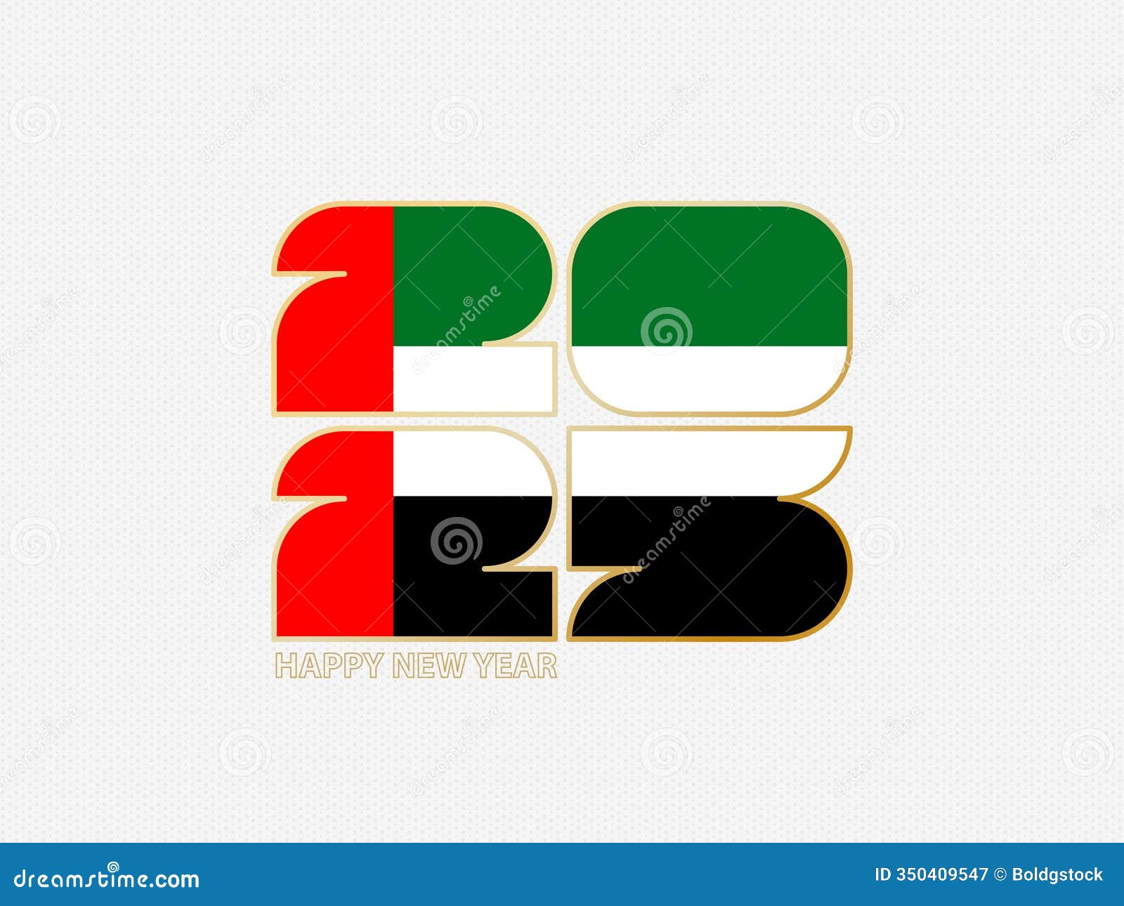 Abstract Numbers 2025 with Flag of United Arab Emirates Stock ...