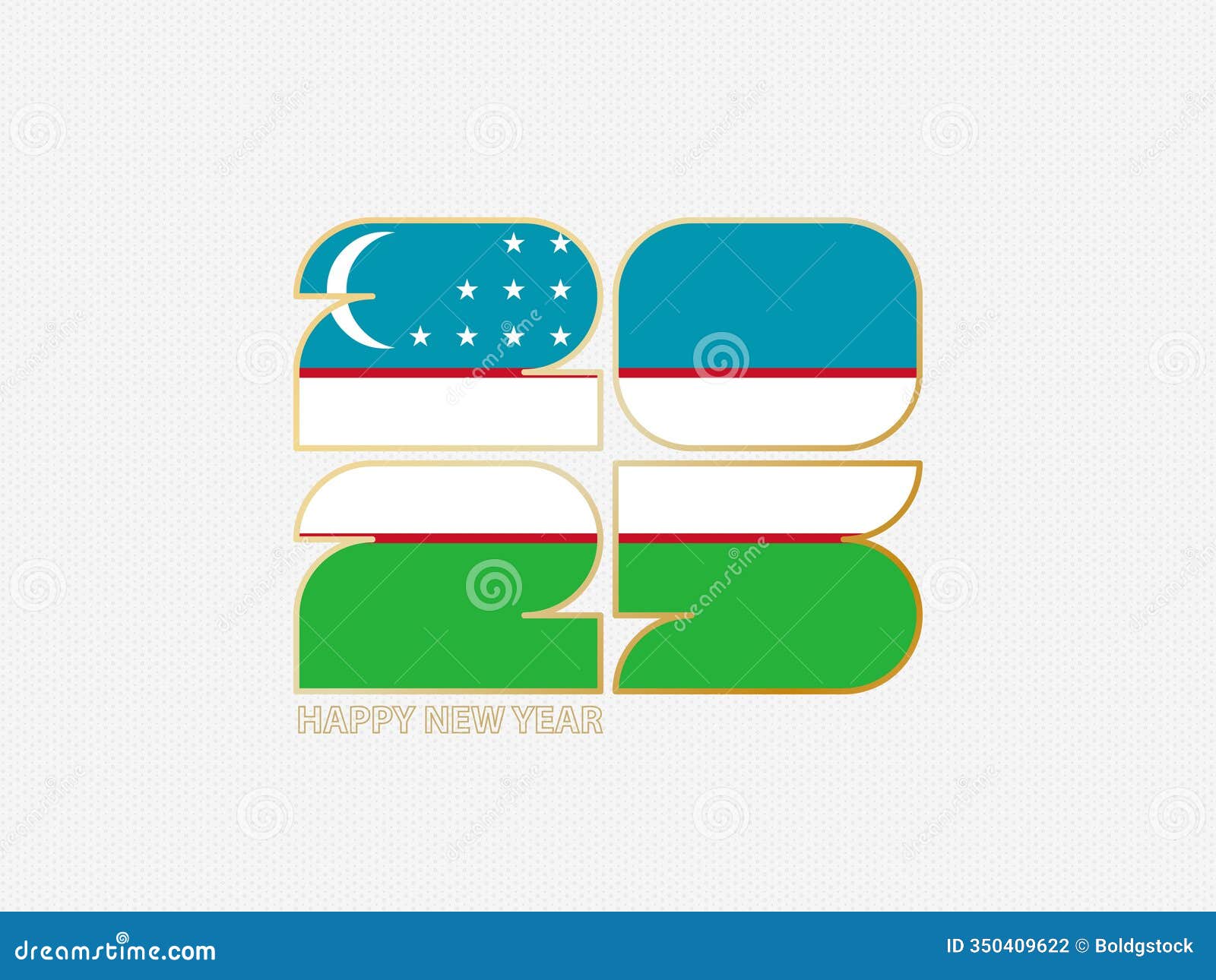 Abstract Numbers 2025 with Flag of Uzbekistan Stock Illustration ...