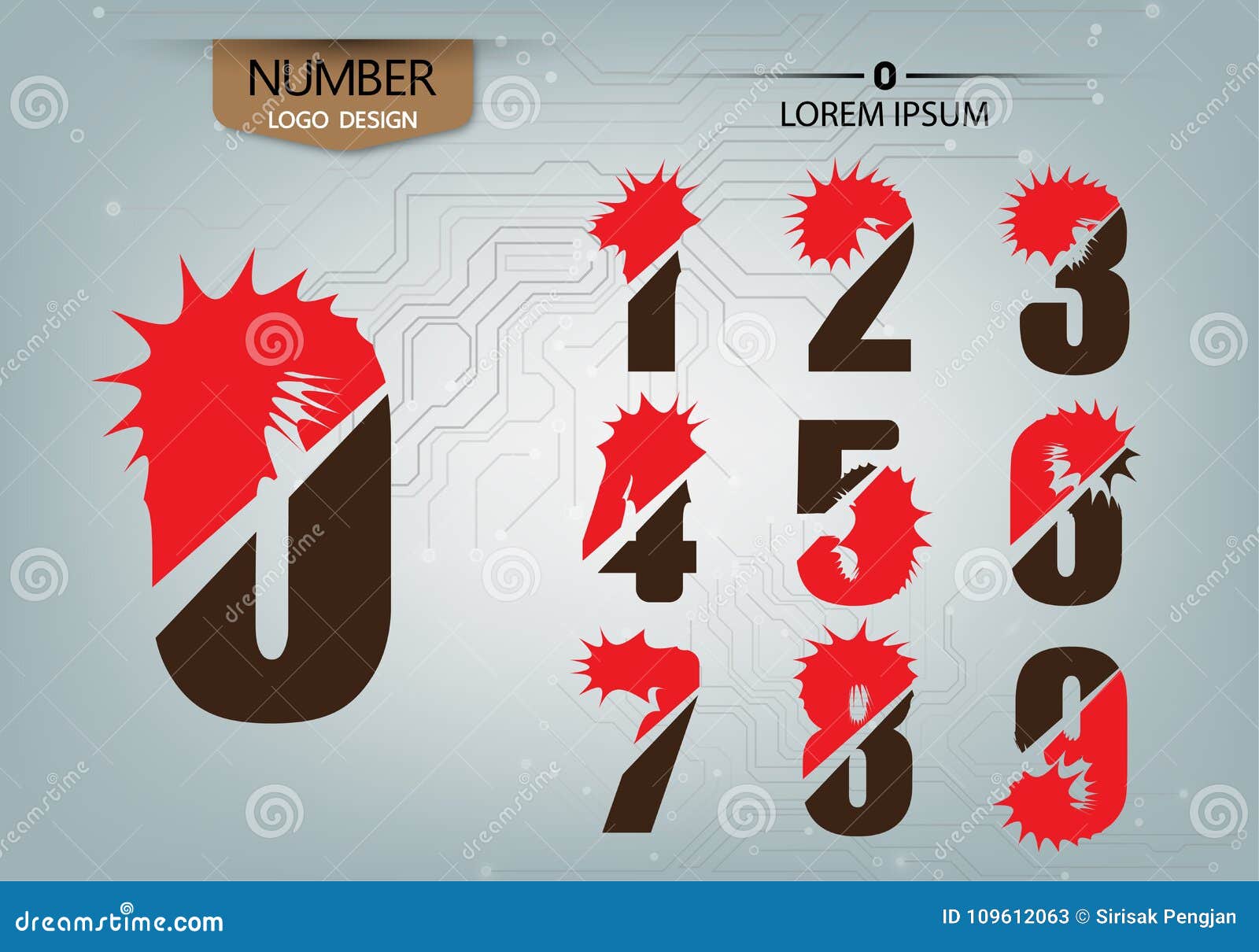 Abstract Numbers is Logo Variety on the Abstract Background Stock ...