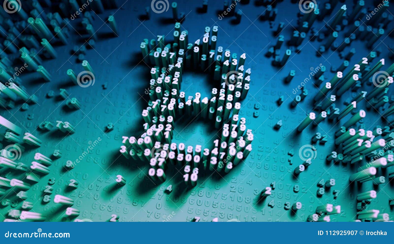 Abstract Numbers Random Motion in the Form of Coins Bitcoin Stock Image ...