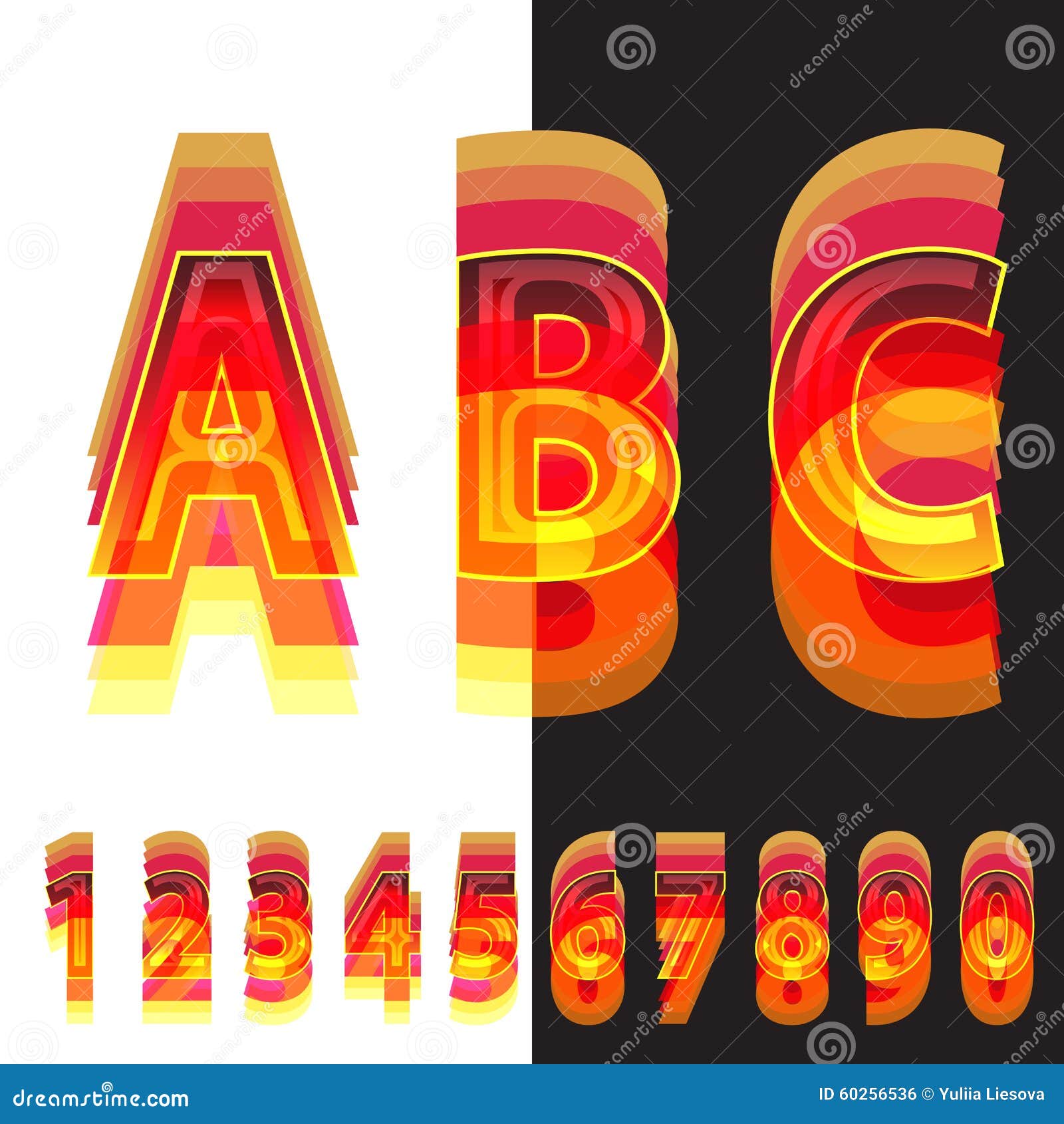 Abstract Numbers in Warm Colors Stock Vector - Illustration of unusual ...