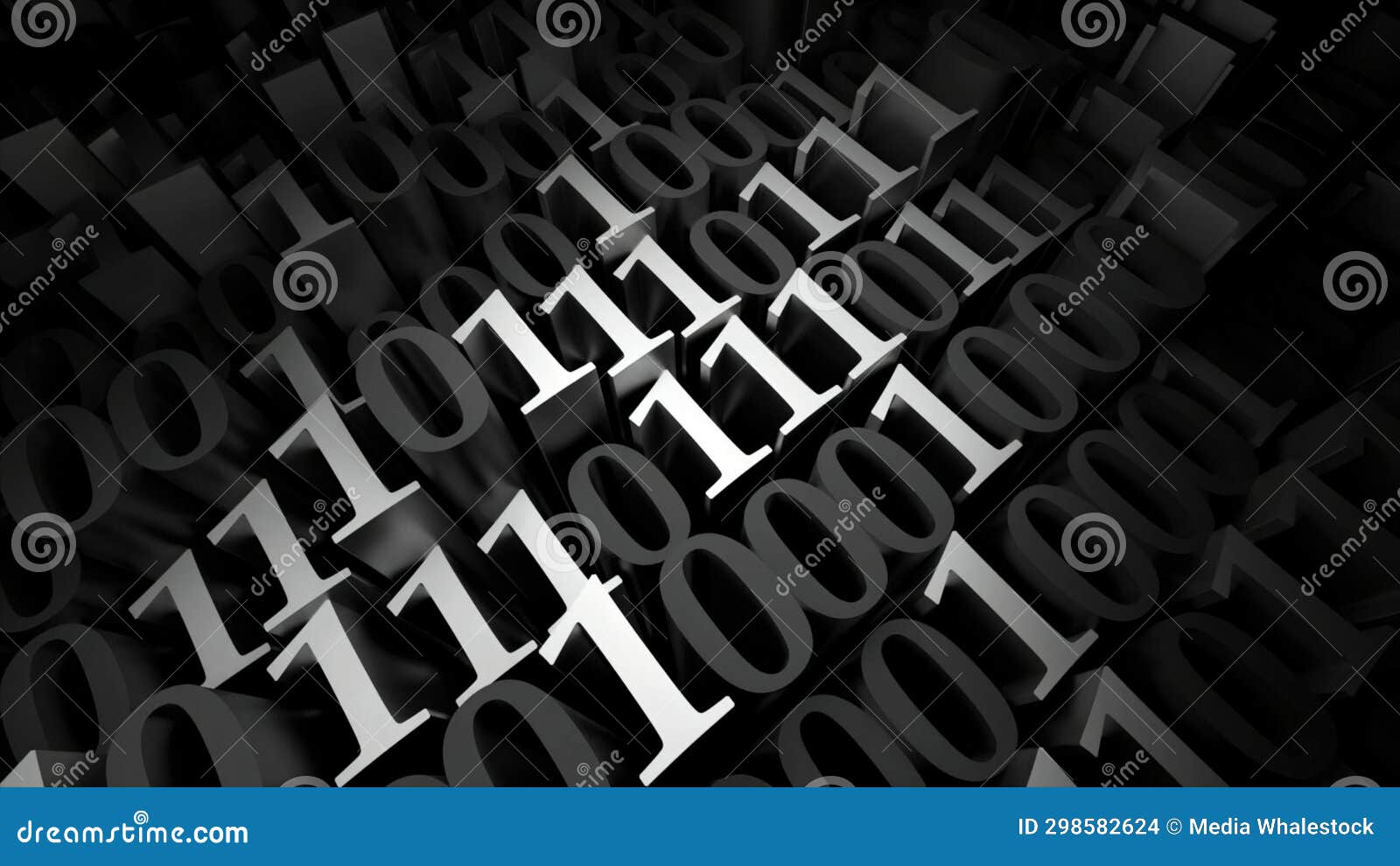 Abstract 1 and 0 Numbers Waving Background. Design. Binary Code ...