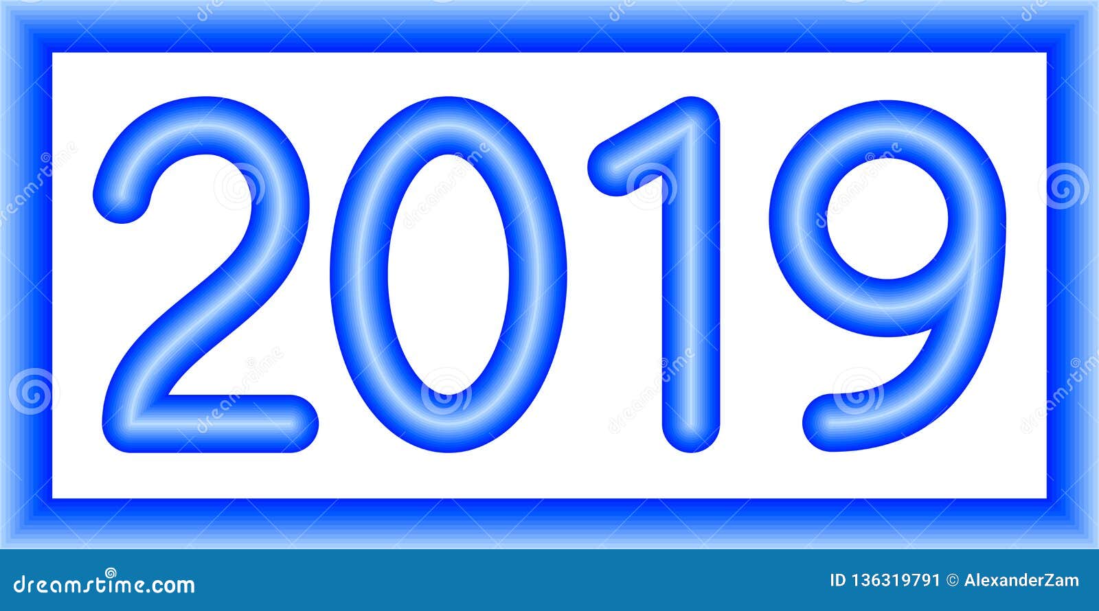 Abstract 2019 numeration stock vector. Illustration of border - 136319791
