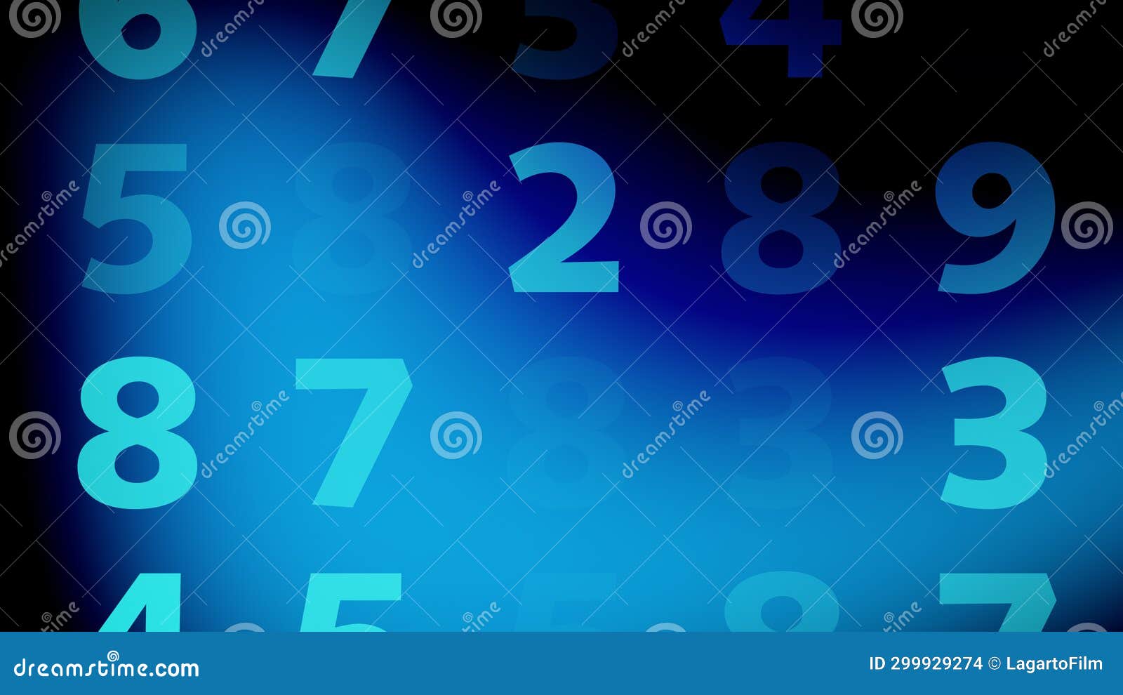 Abstract Numerical Data Counting Digits On Blue Science Of Numbers And Data Management In Data