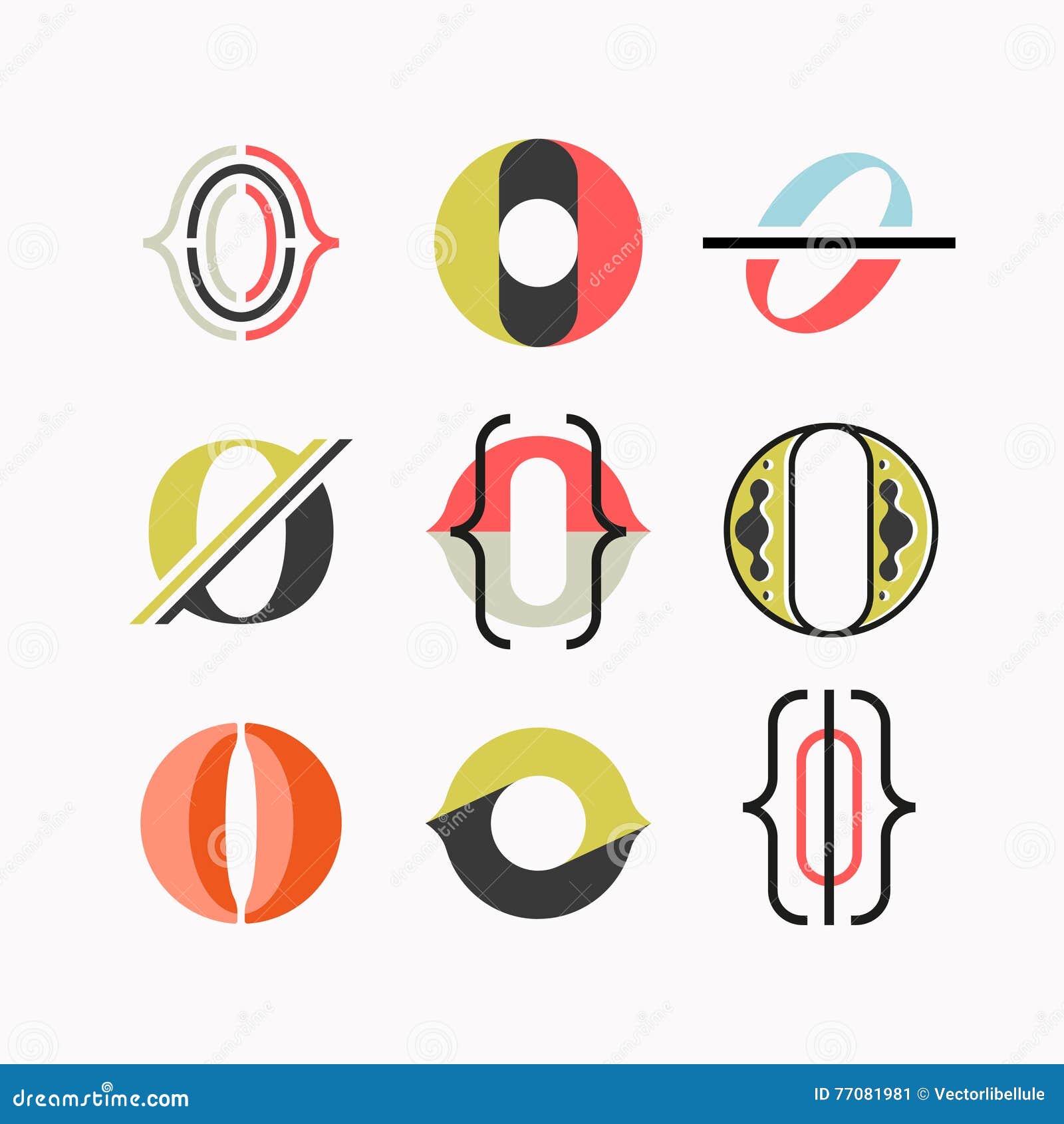 Abstract O Letter Symbols, Drop Cap Logotypes. Stock Vector ...