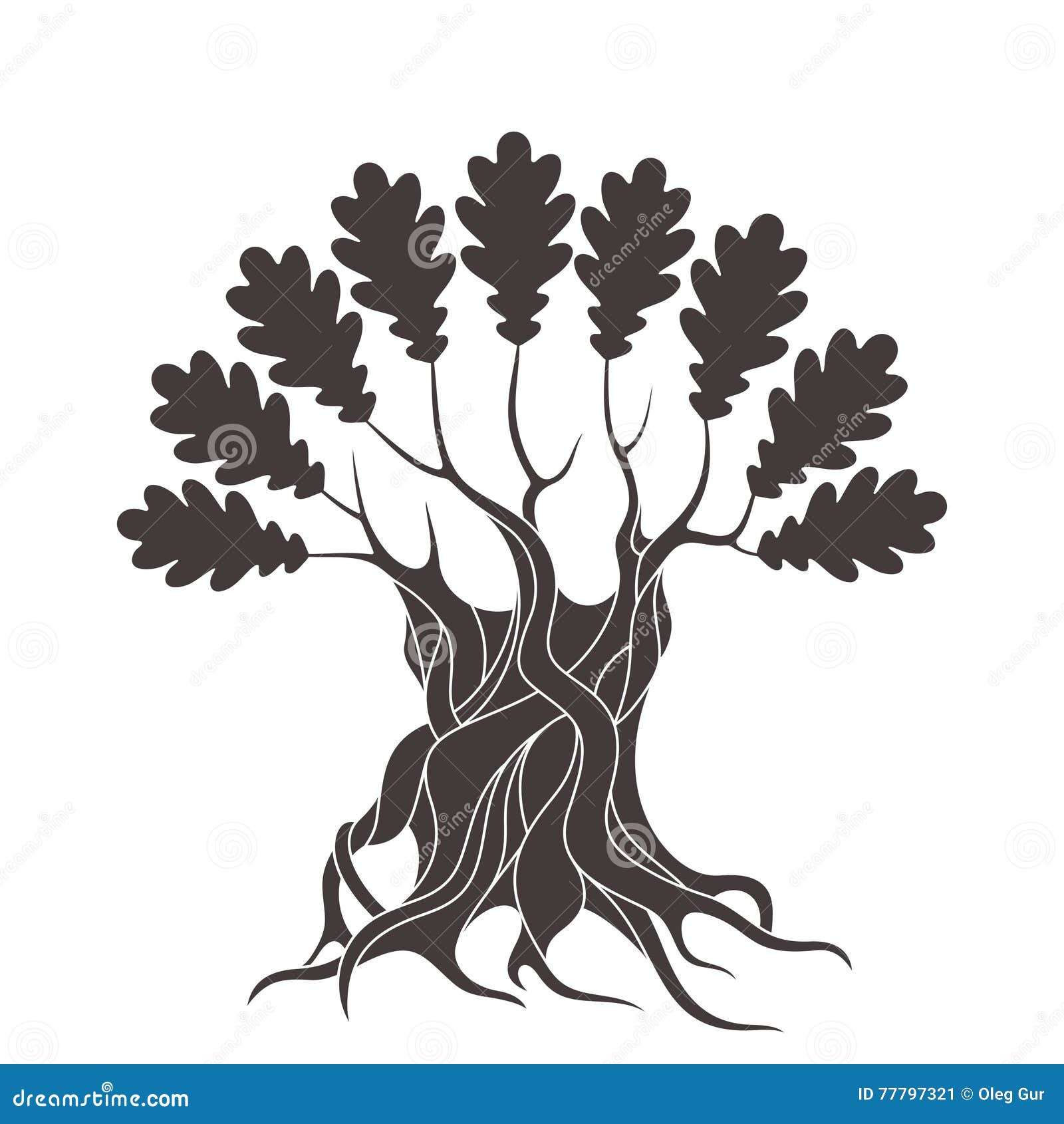 Abstract Oak Tree stock vector. Illustration of element - 77797321