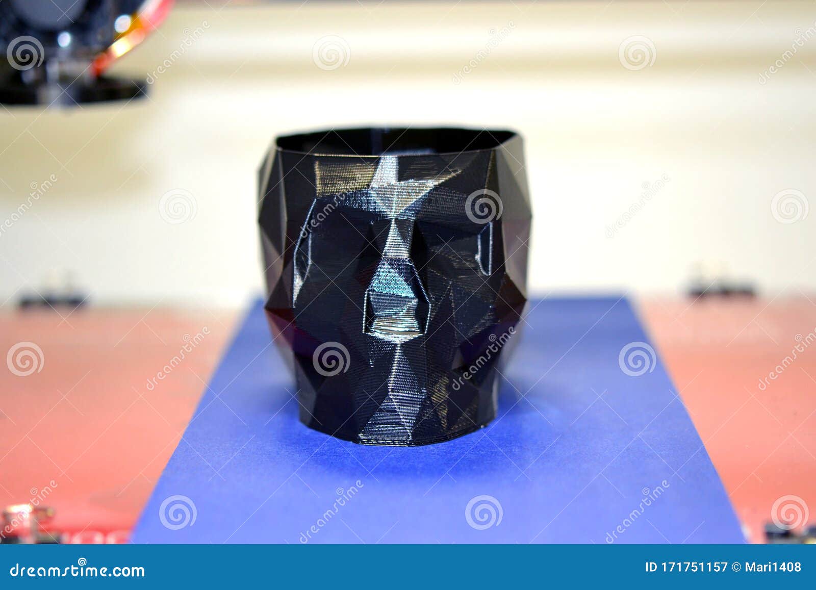 Abstract Object of a Black Color Printed by 3d Printer. Stock Image ...