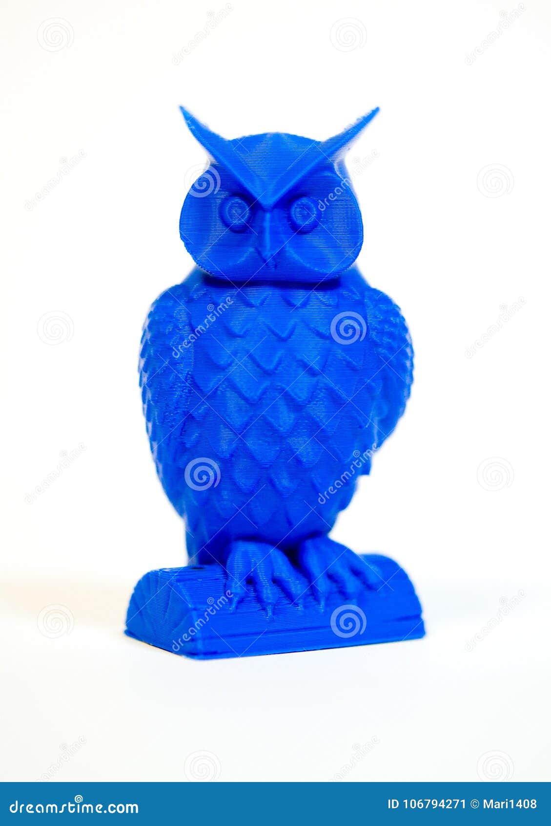 Abstract Object of Blue Color Printed by 3d Printer Isolated on White ...