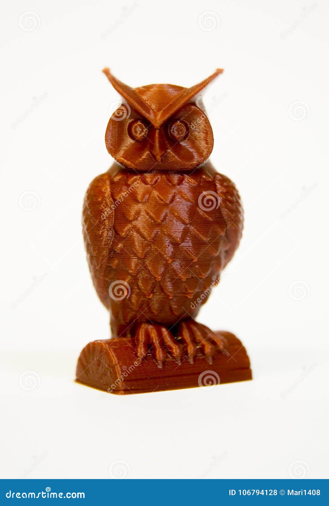 Abstract Object of Brown Color Printed by 3d Printer Isolated on White ...