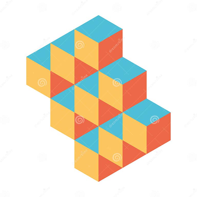 Abstract Object of Cubes. Retro Colored Stock Vector - Illustration of ... Abstract Object of Cubes. Retro Colored Stock Vector - Illustration of ...