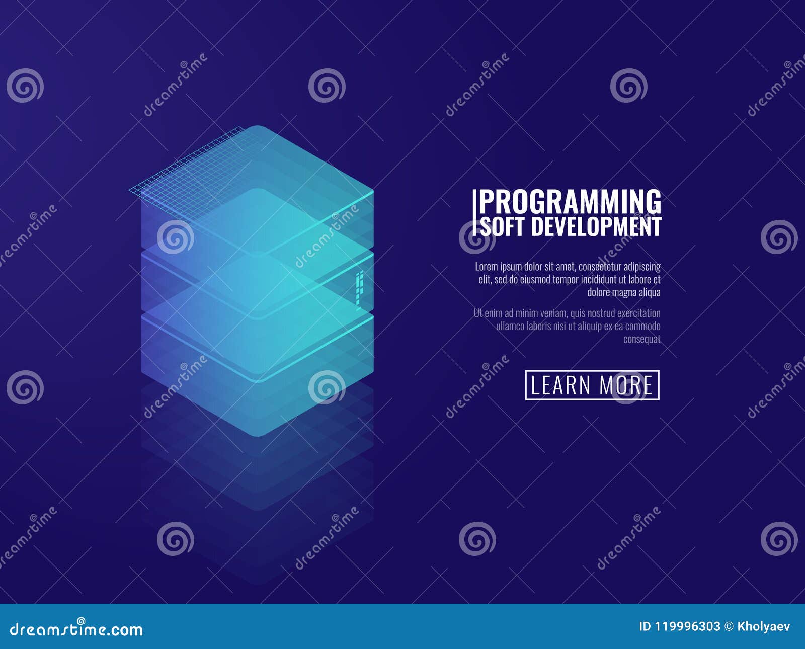 Abstract Object, Data Server, Cloud Storage, Banner for Website ...