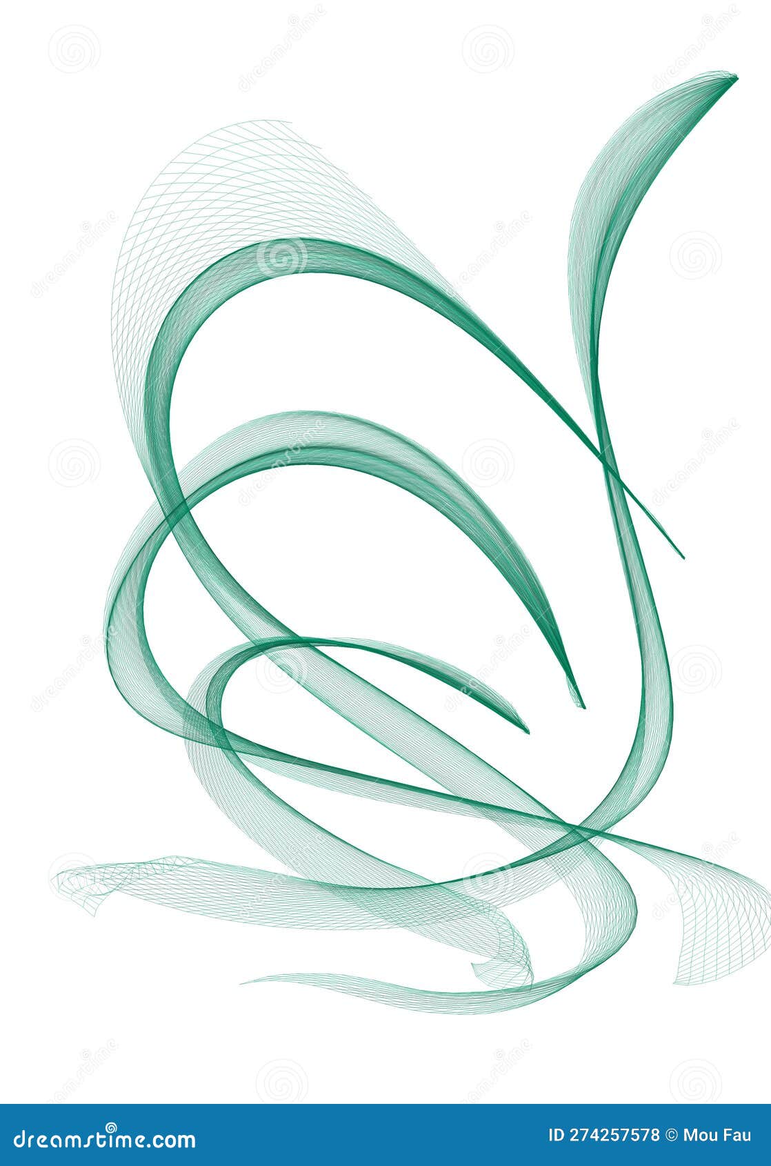 Abstract Object Illustration from Wavy Lines Isolated on Black ...