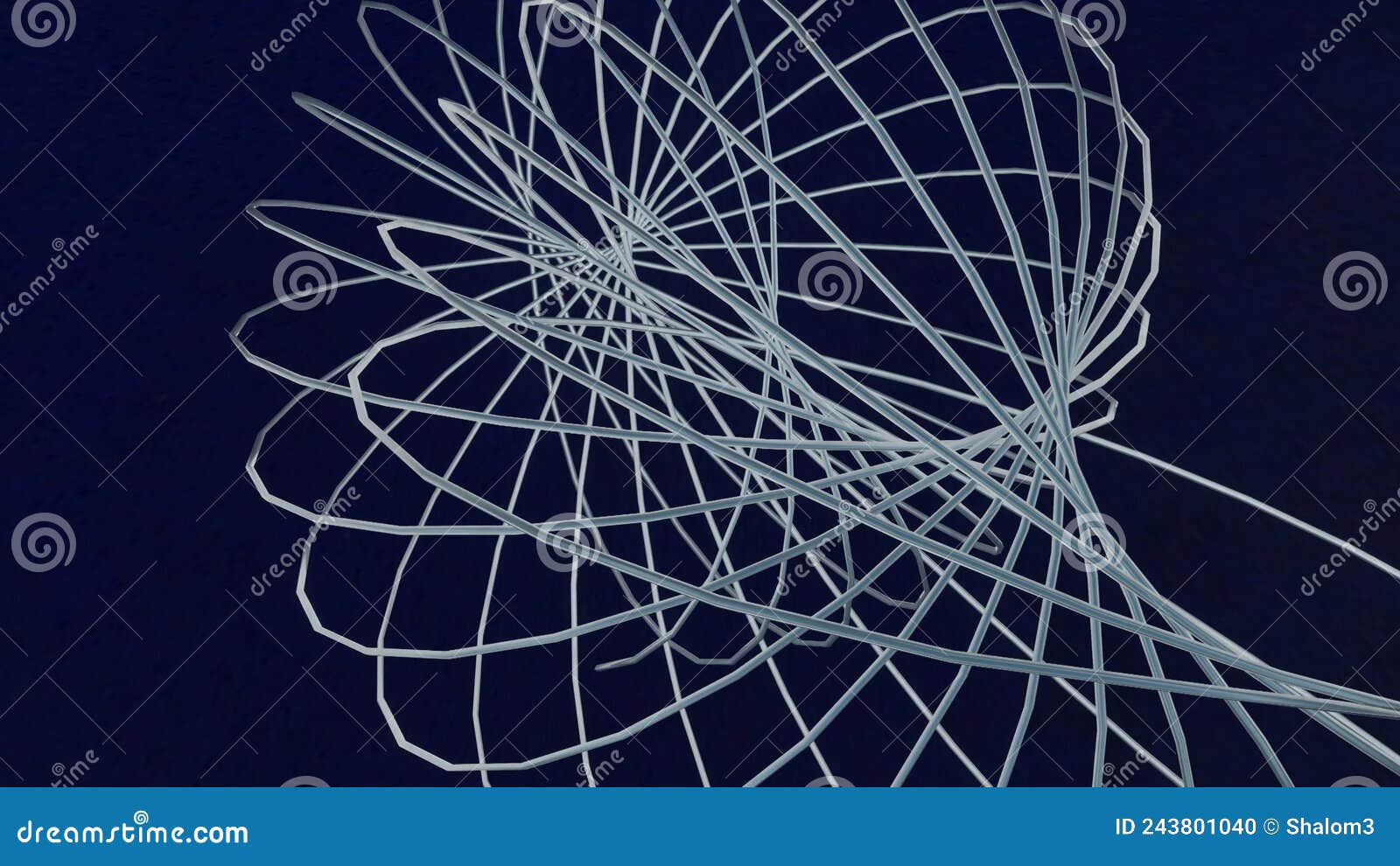 Abstract Object Made of Silver Metal Wire, Initially Has the Shape of a ...