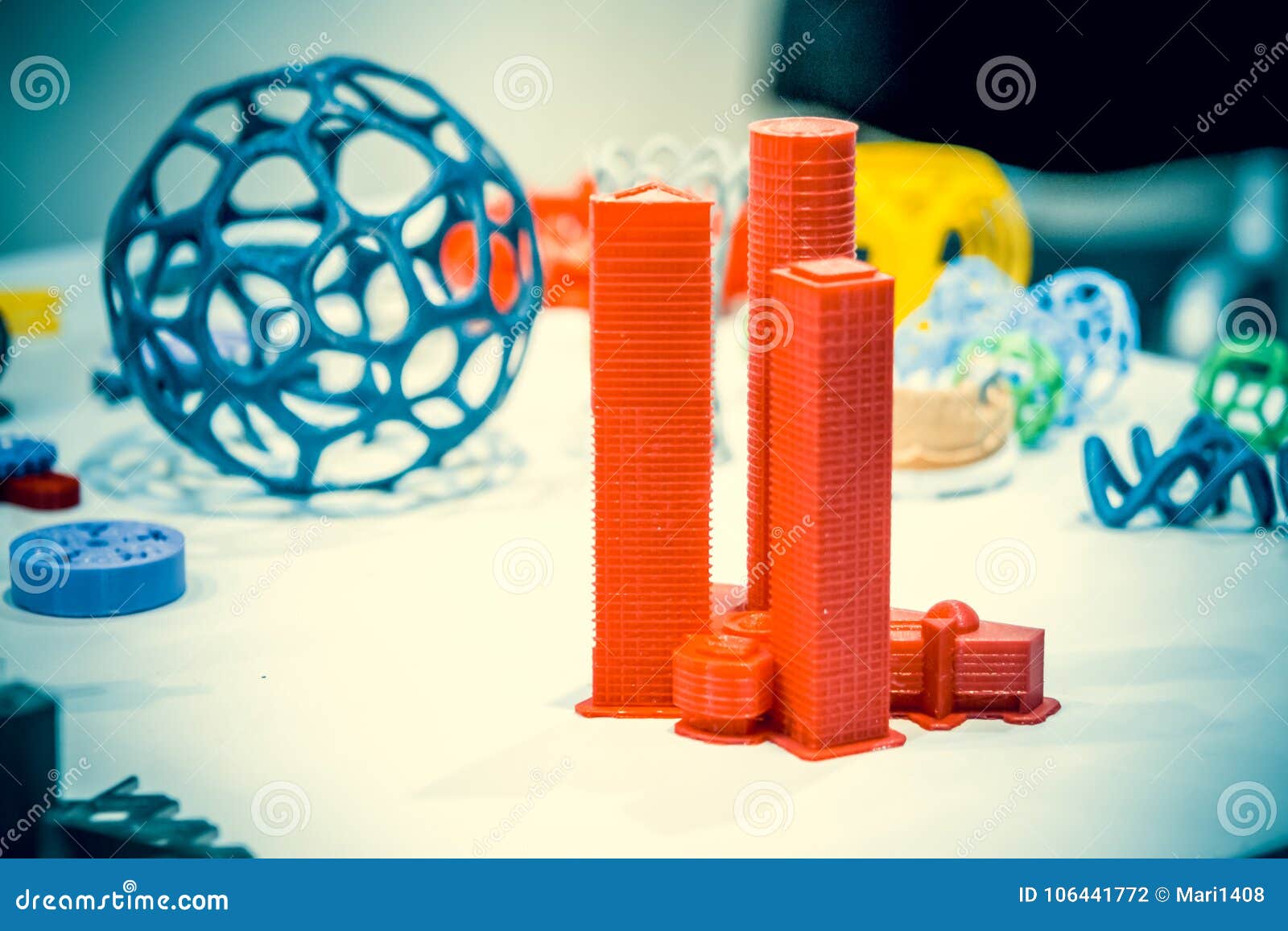 Abstract Object Printed by 3d Printer Close-up. Stock Photo - Image of ...