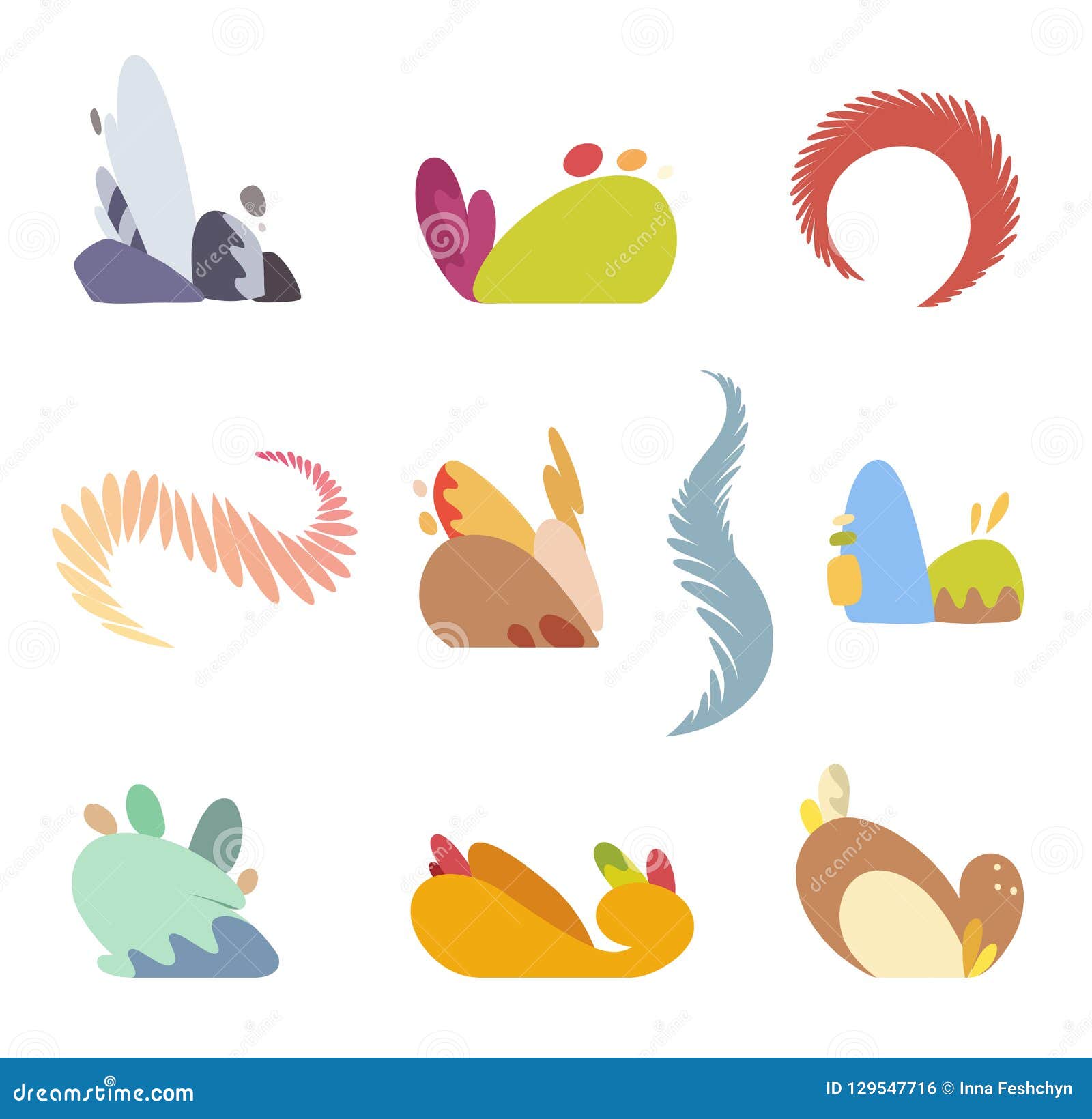 Abstract Object Set. Abstract 2D Elements on White Background. Stock ...