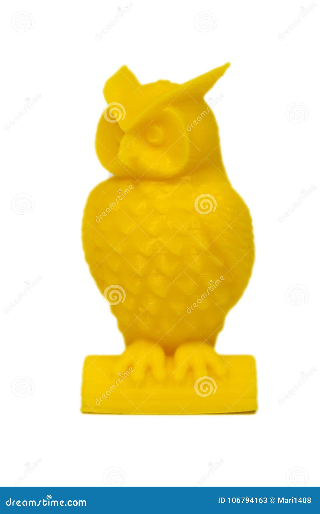 Abstract Object of Yellow Color Printed by 3d Printer Isolated on White ...