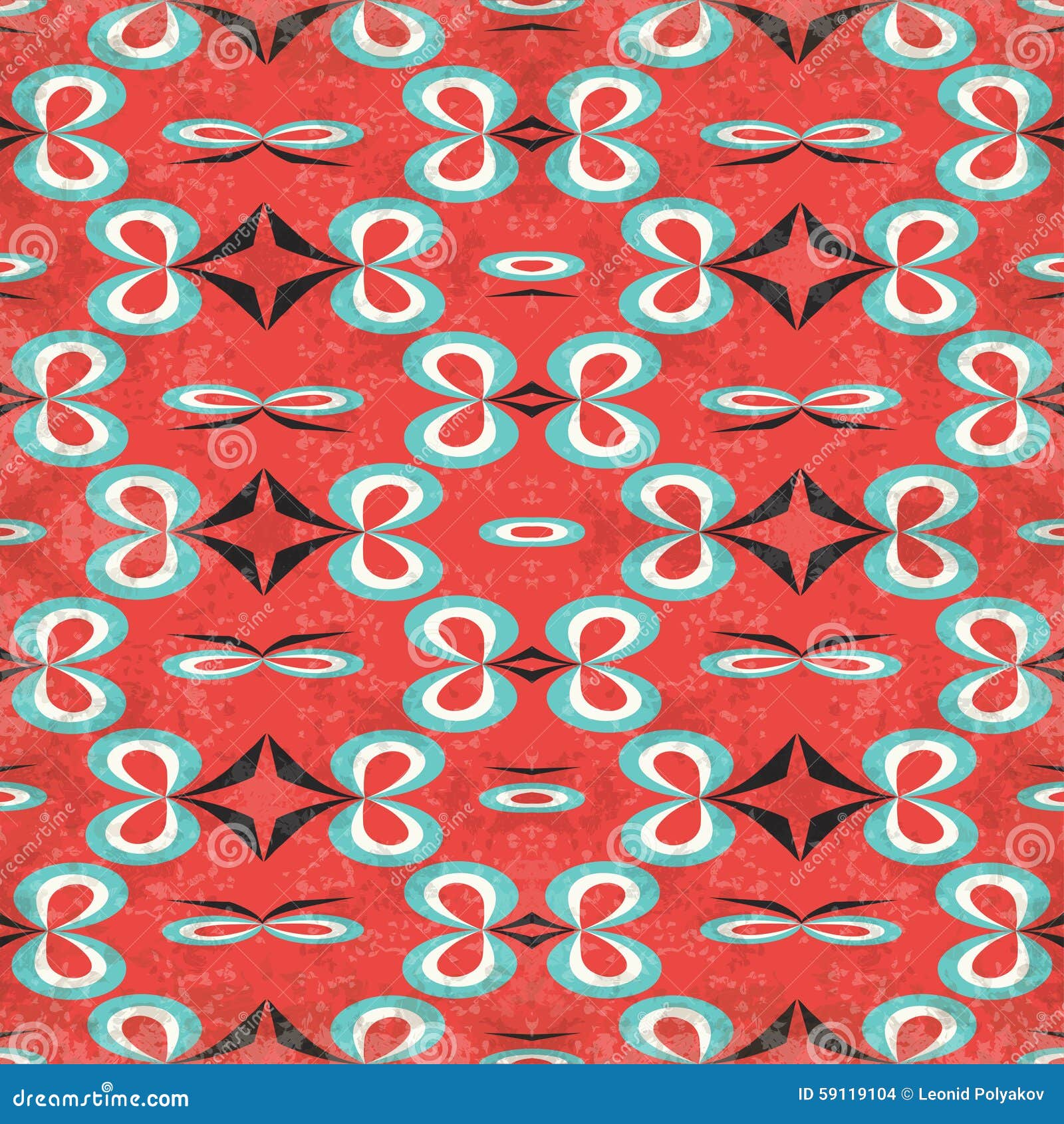 Abstract Objects on a Red Background in Retro Style Grunge Effect ...