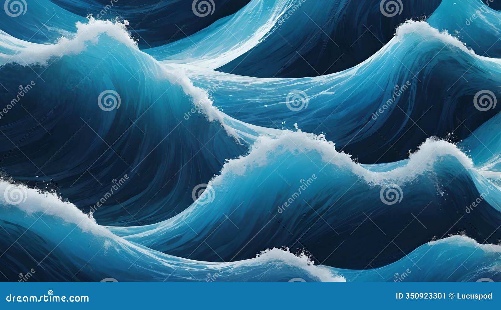 Powerful Deep Blue Wave Crashing On Shoreline. Perfect For Surfing And ...