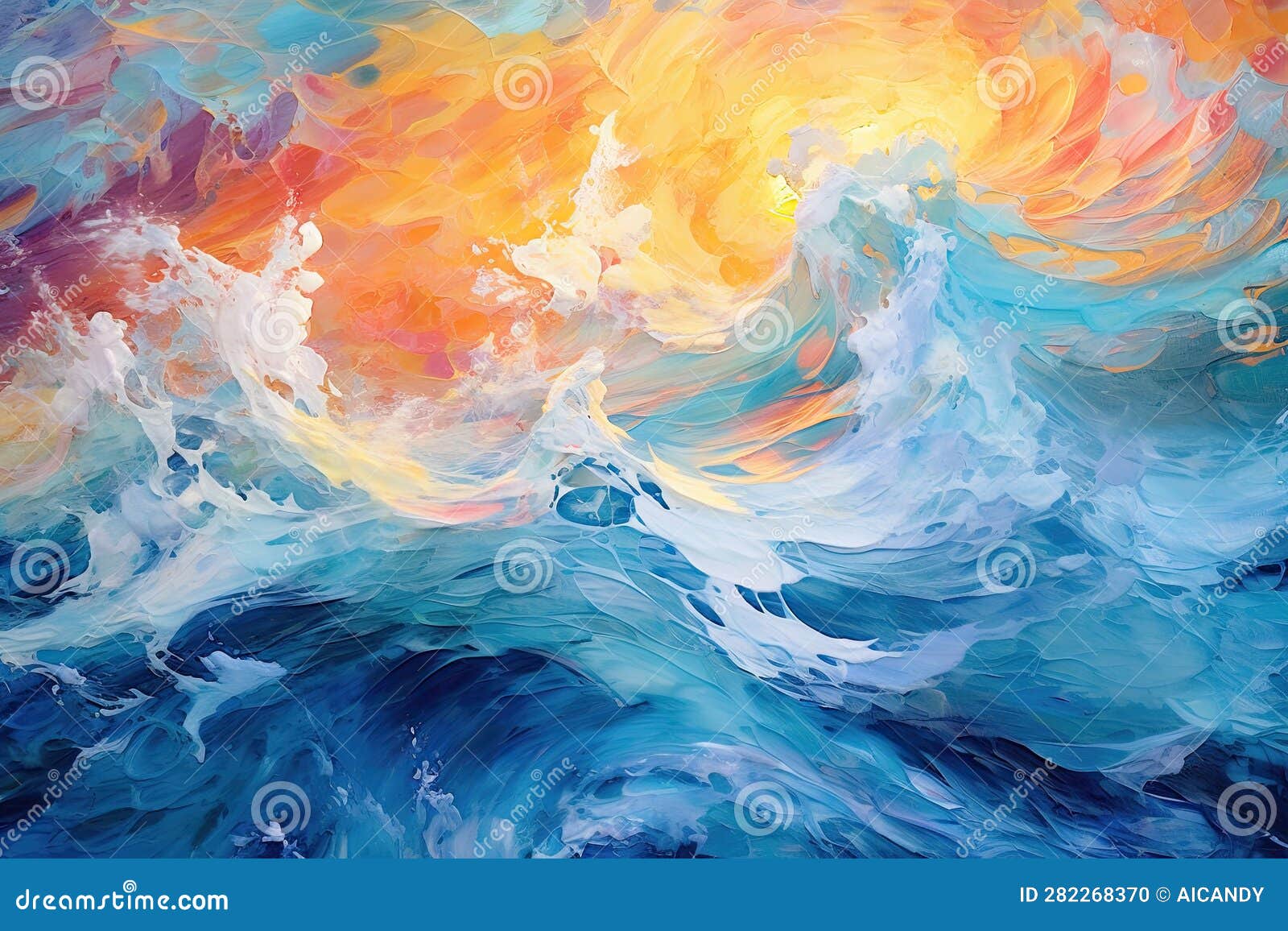 Abstract Oceanic Rhythms: Mesmerizing Panorama Capturing the Fluidity ...