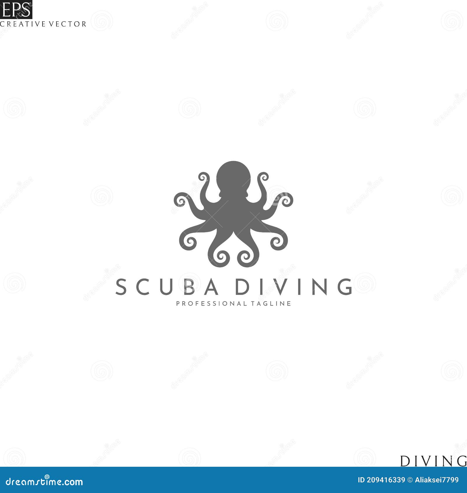 Abstract Octopus. Scuba Diving Logo Stock Vector - Illustration of club ...