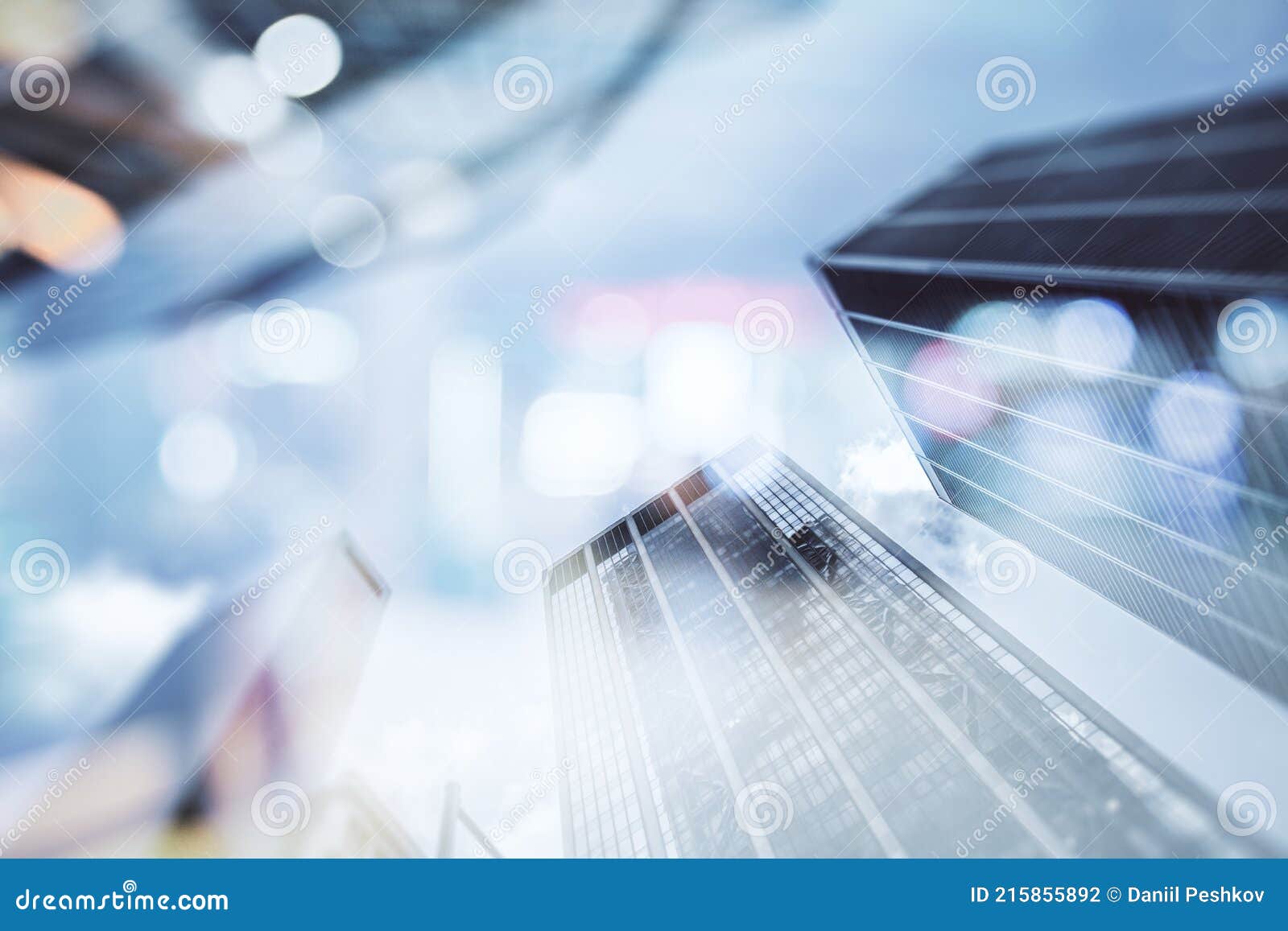 Abstract Office Building Concept with Low Angle View on Skyscrapers ...