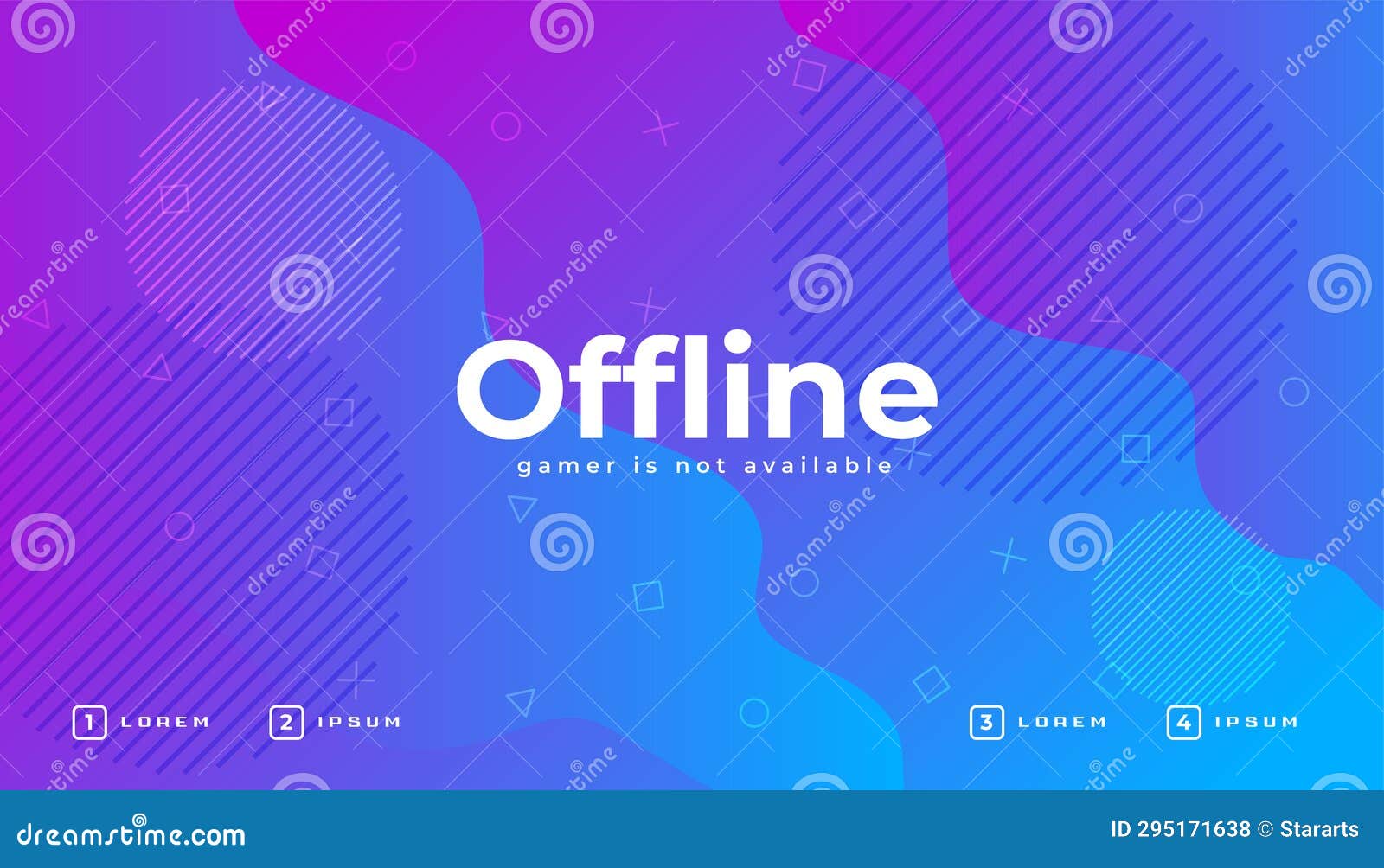 Abstract Offline Gaming Web Screen Banner Design Stock Vector ...