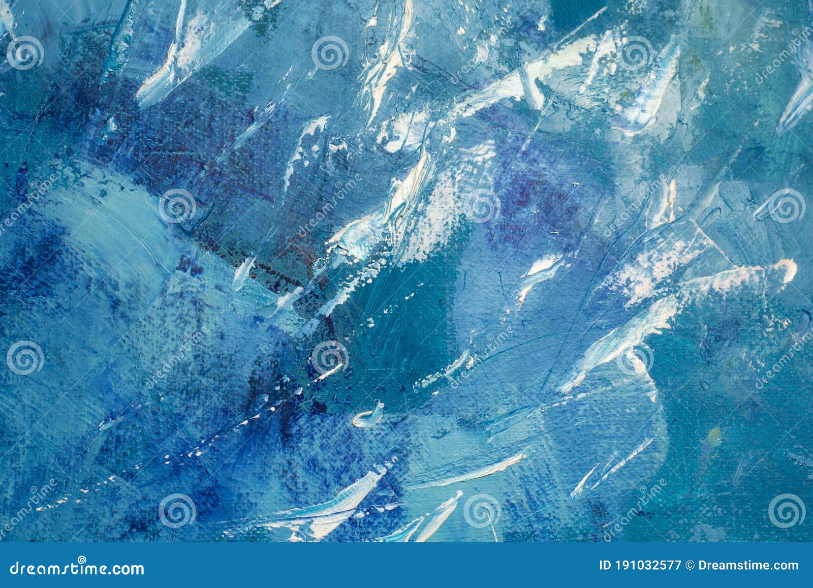 Abstract Oil, Blue Tone Hand Painted Background Stock Image - Image of ...
