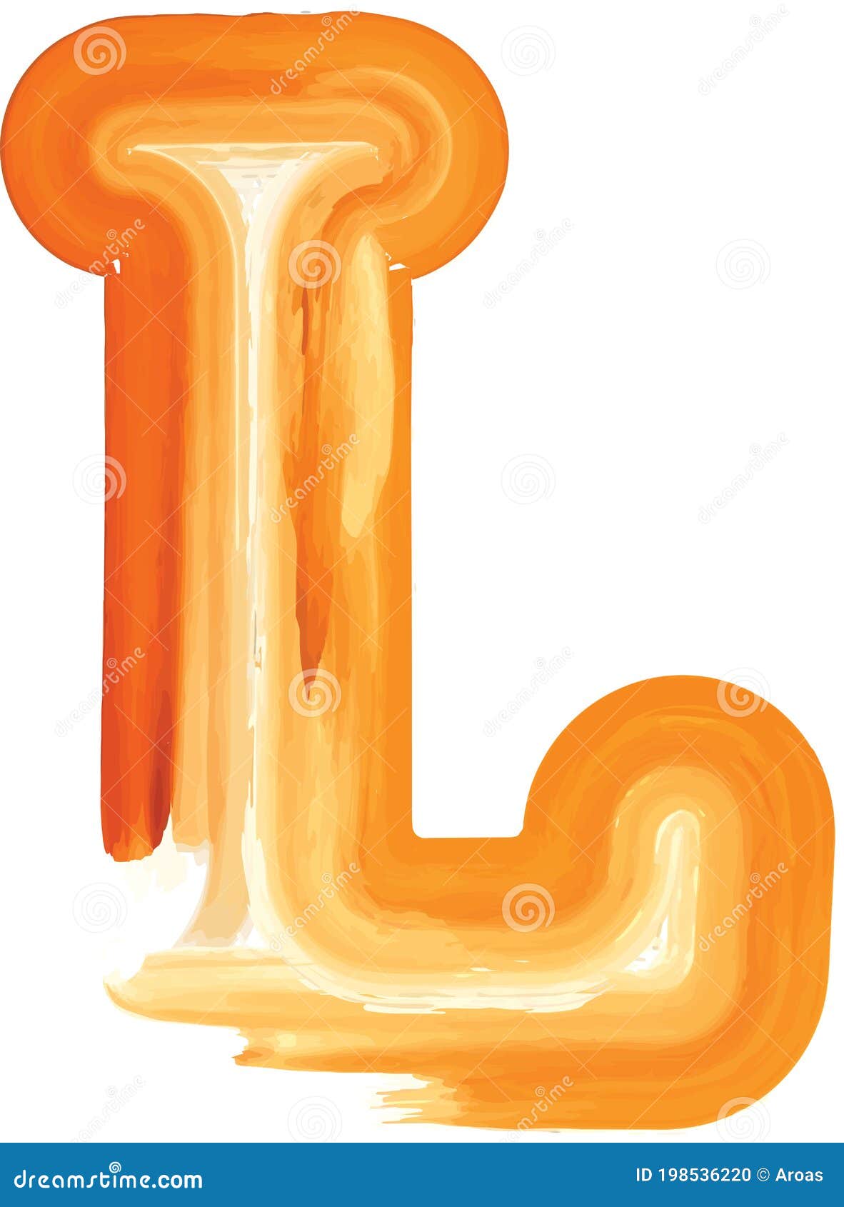 Abstract Oil Paint Letter L Stock Vector - Illustration of isolated ...